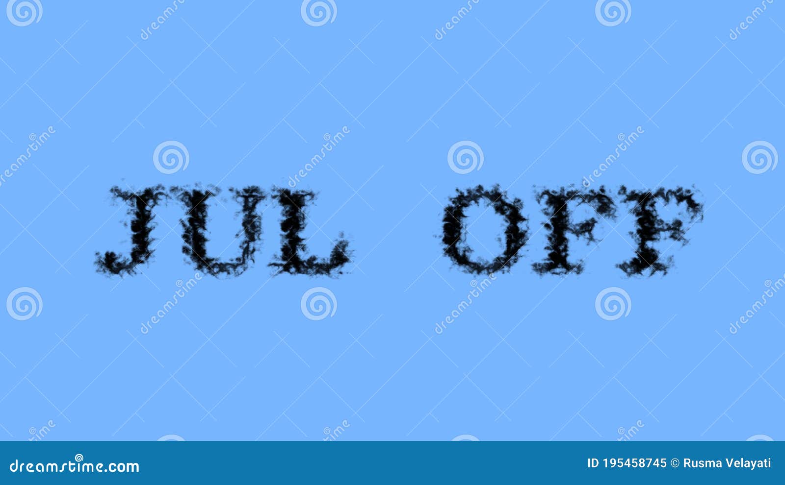 Jul Off Smoke Text Effect Sky Isolated Background Stock Illustration ...