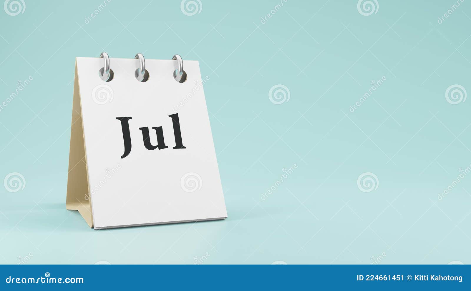 Jul on Paper Desk Calendar 3d Rendering Stock Illustration ...