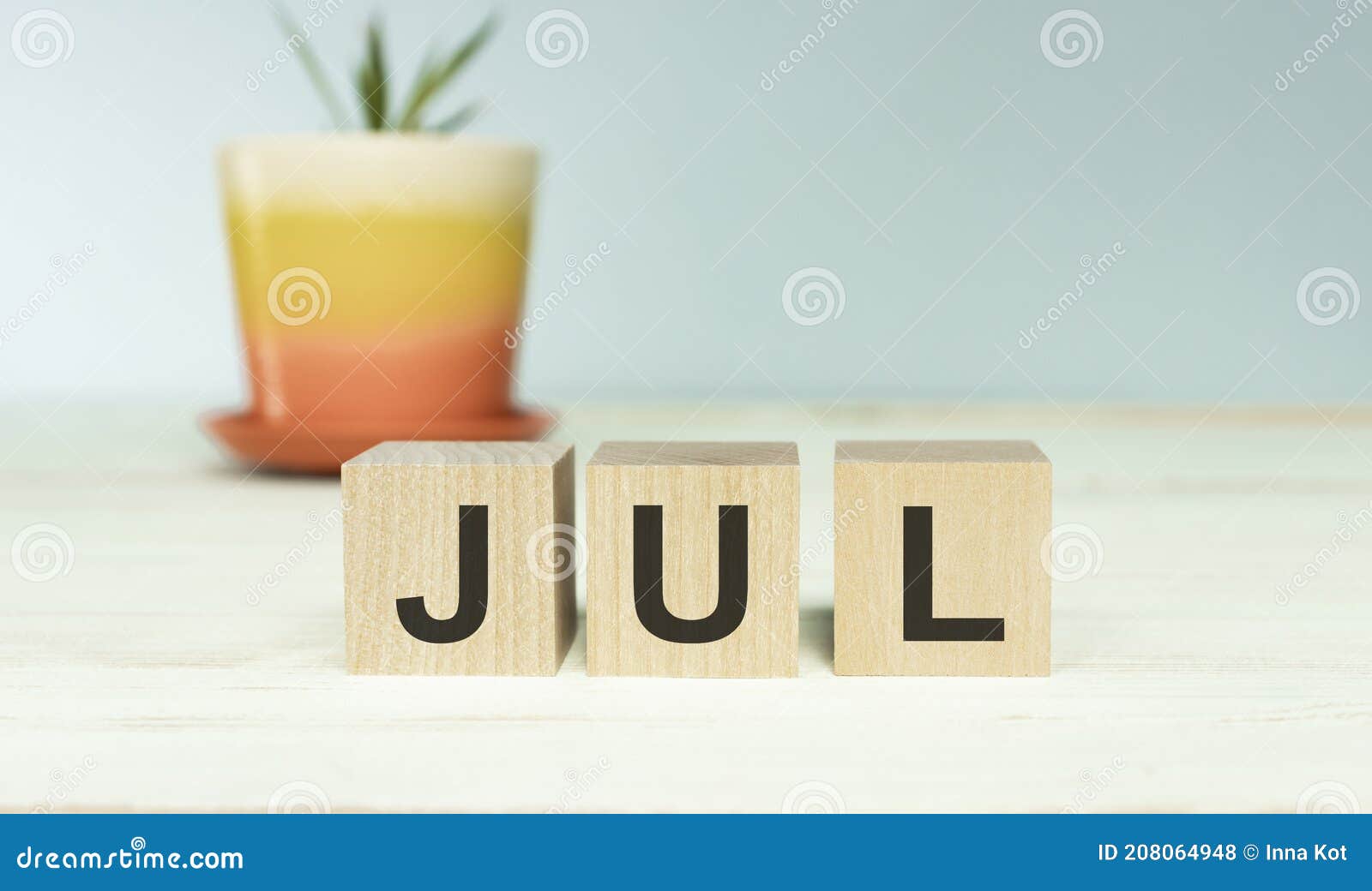 JUL Text Made of Wooden Cube on White Stock Photo - Image of birthday ...