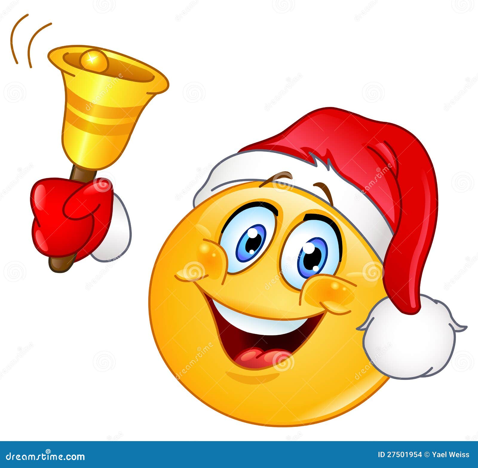 Julemoticon med klockan vektor illustrationer. Illustration av isolerat ...