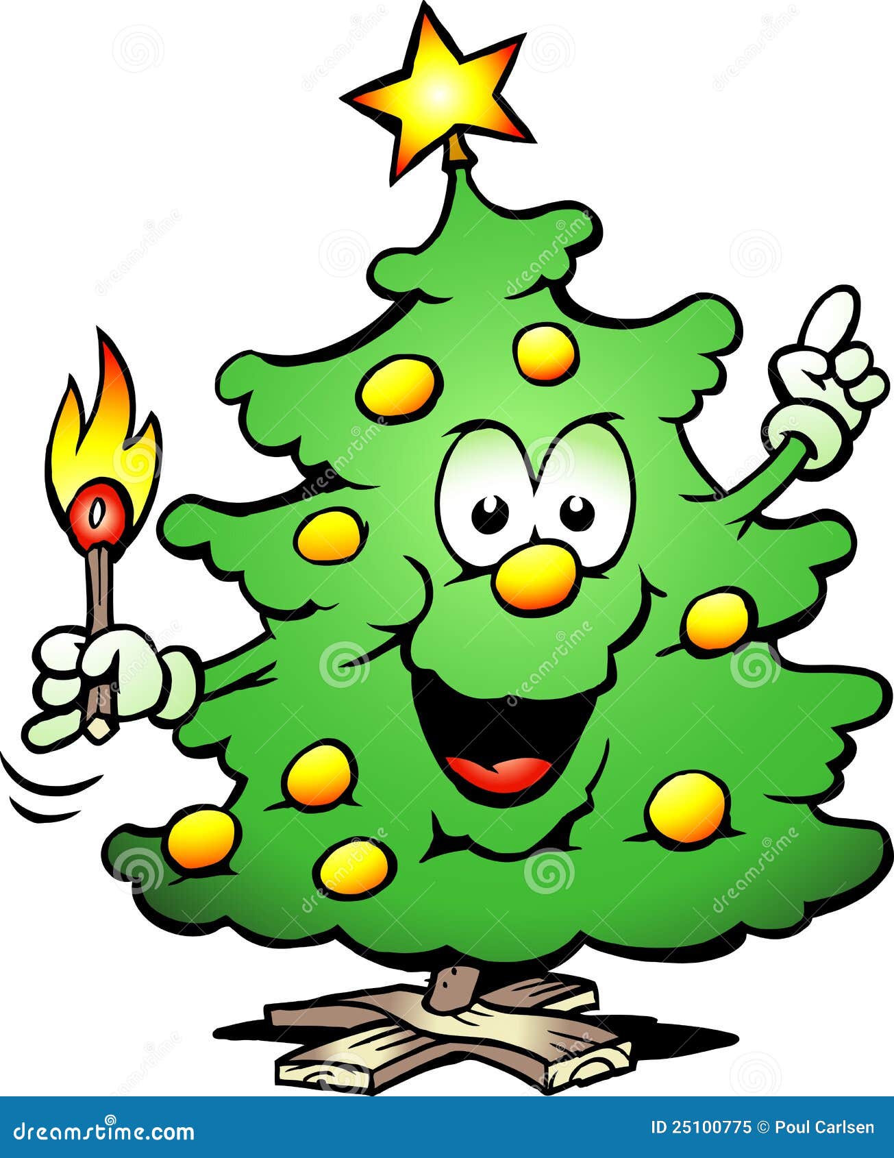 Julgran med en match vektor illustrationer. Illustration av garnering ...