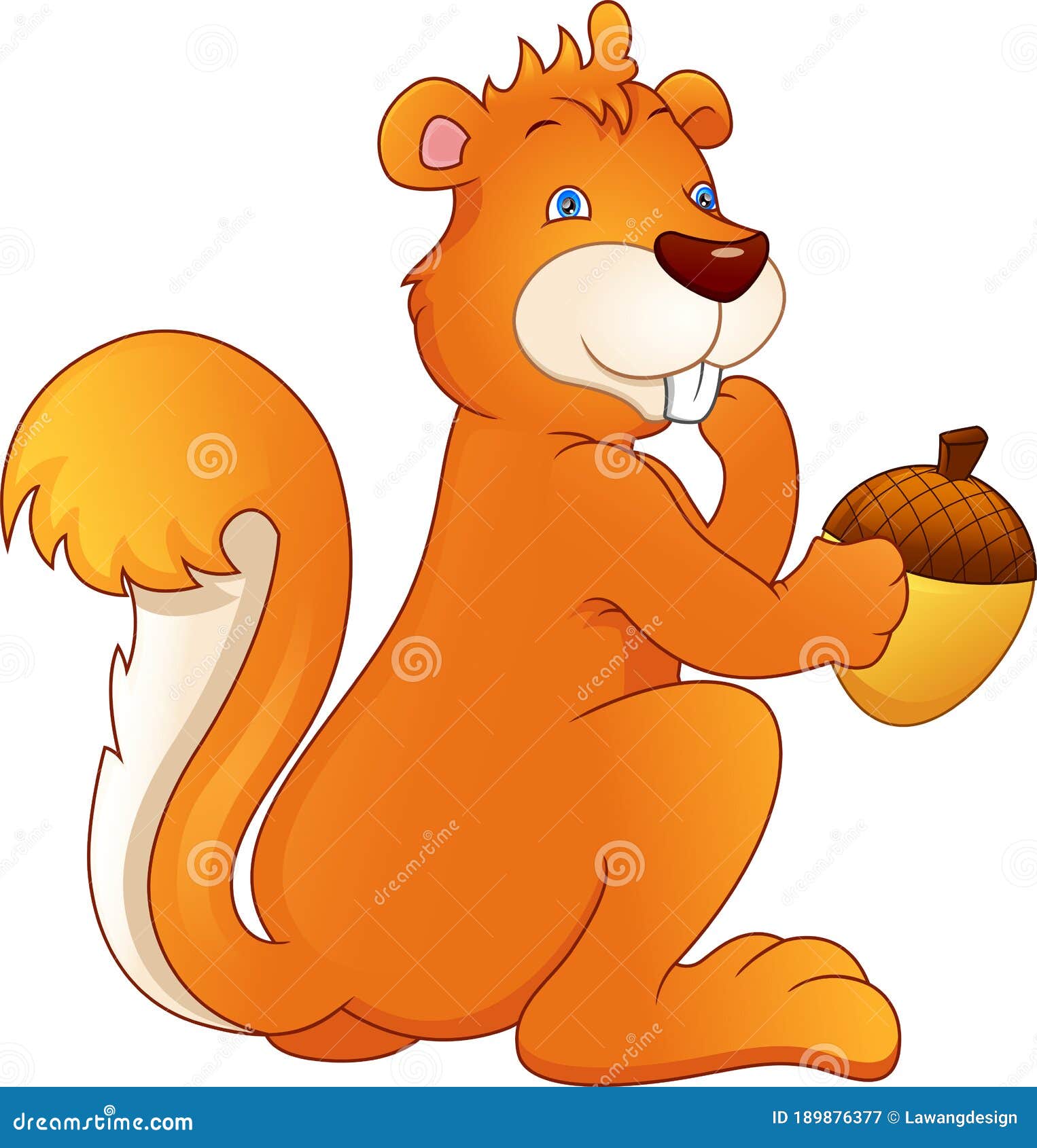 Squirrel holding nut stock vector. Illustration of squirrel - 189876377