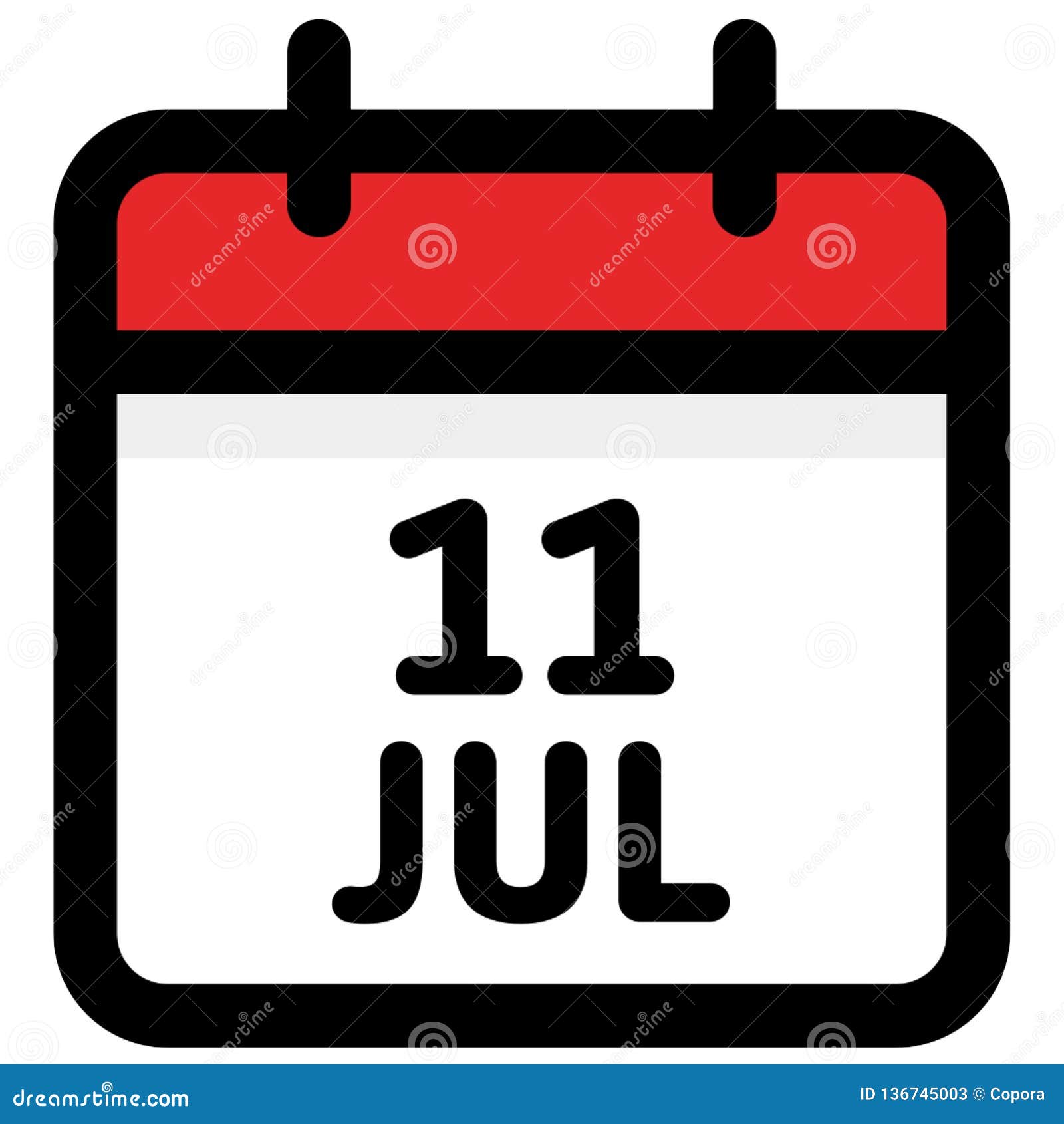 11 Juli - Kalender-Ikone - Vektor-Illustration Vektor Abbildung ...