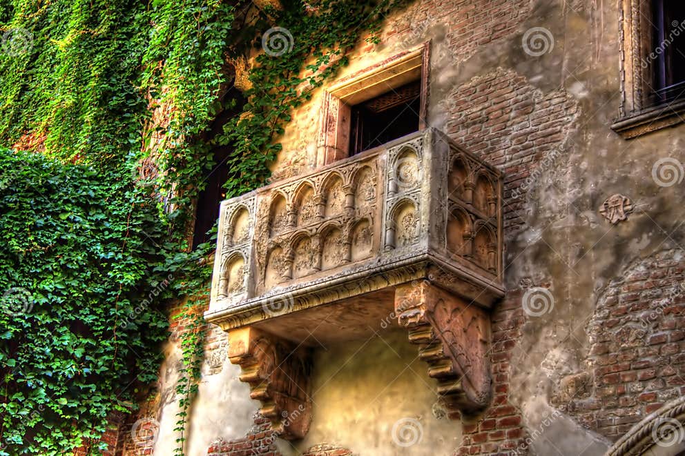 Juliets balcony Verona stock image. Image of stone, love - 4327265