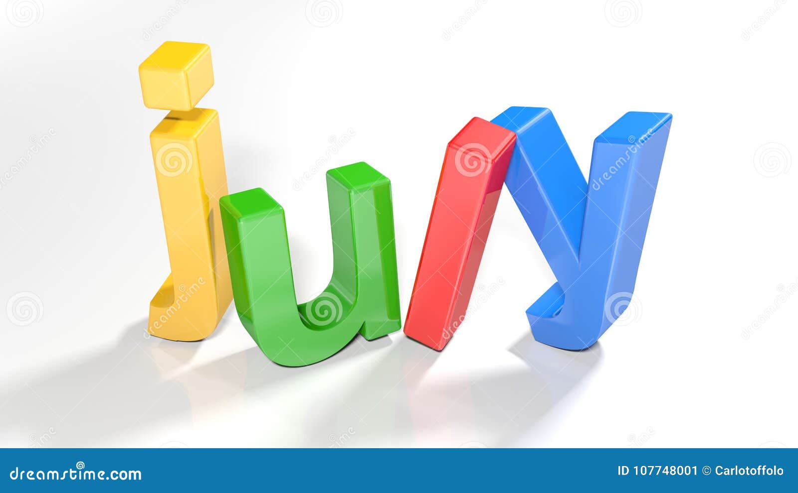 Julio 3D Colorido Escribe - La Representación 3D Stock de ilustración ...