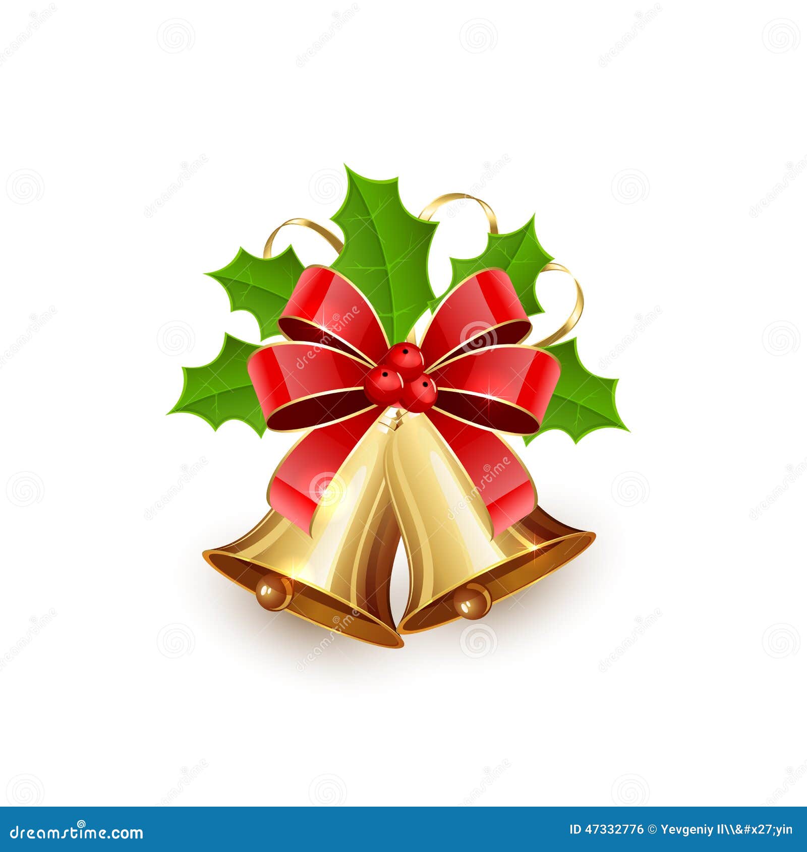 Julklockor och järnekbär vektor illustrationer. Illustration av ...