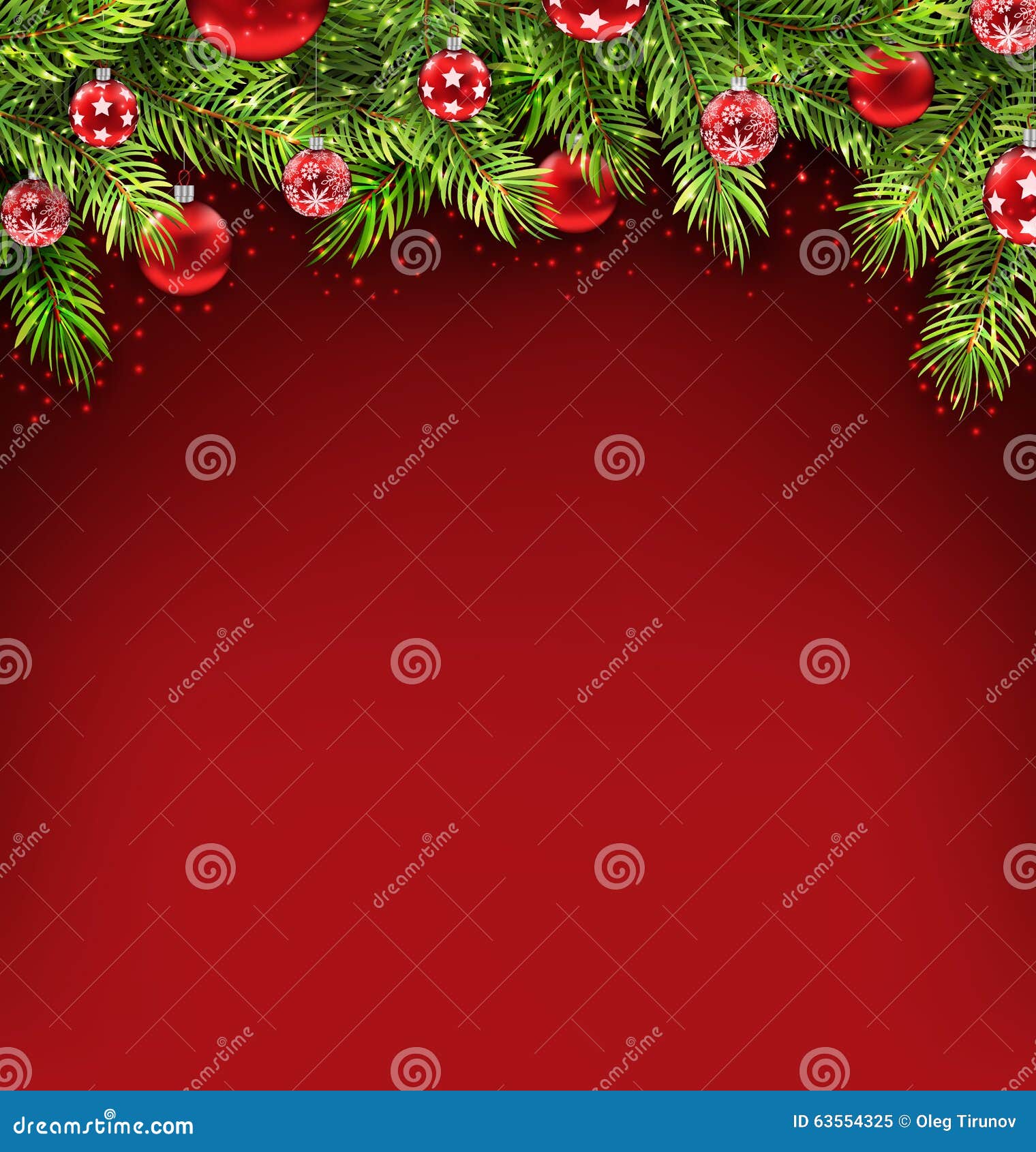 Julram Med Granris Och Glass Bollar Vektor Illustrationer ...