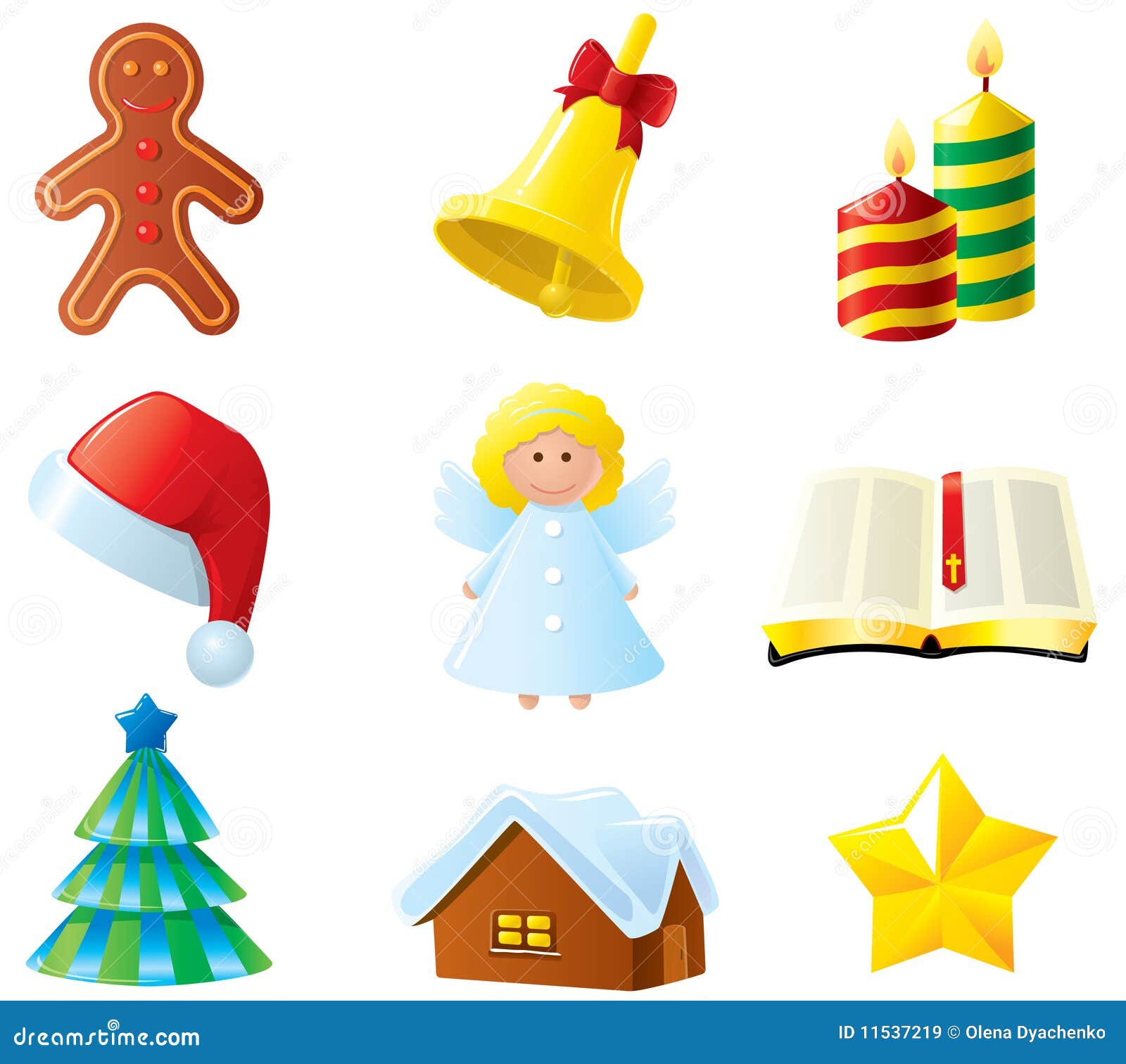 Julsymboler vektor illustrationer. Illustration av tecknad - 11537219