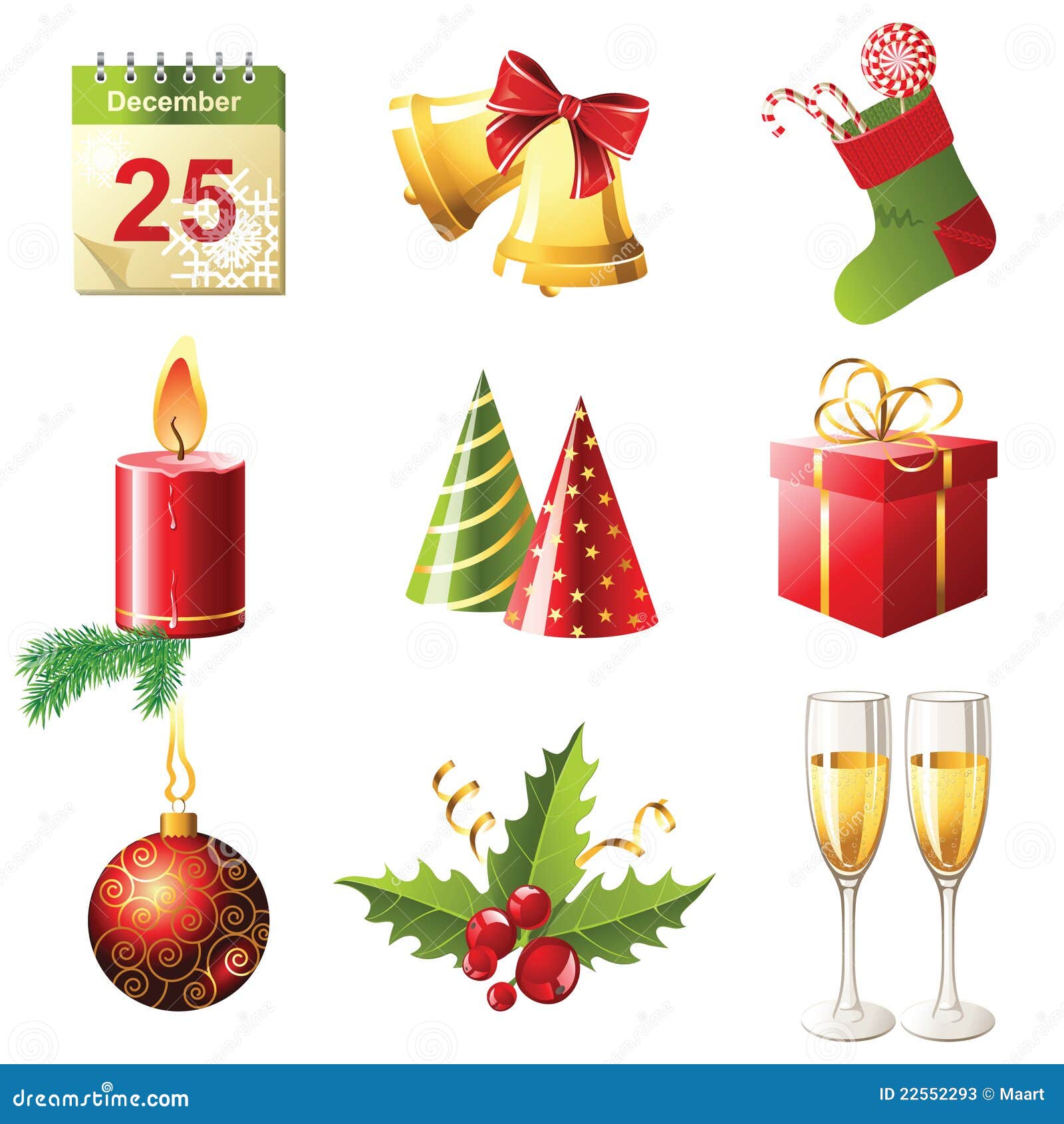 Julsymboler vektor illustrationer. Illustration av illustration - 22552293