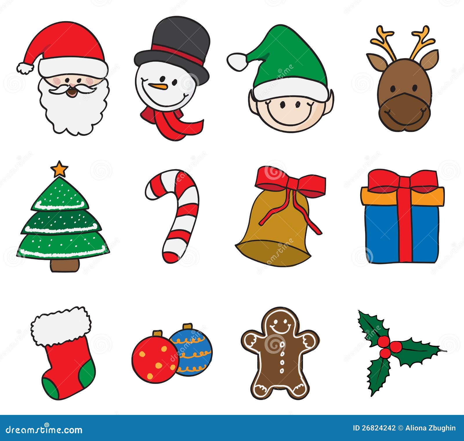 Julsymboler vektor illustrationer. Illustration av förinställning ...