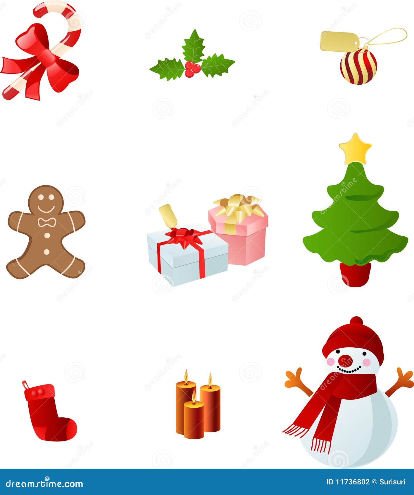 Julsymbolsset vektor illustrationer. Illustration av kaka - 11736802