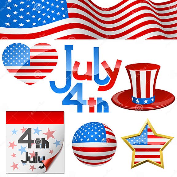 July 4th symbols stock vector. Illustration of ball, national - 14894367