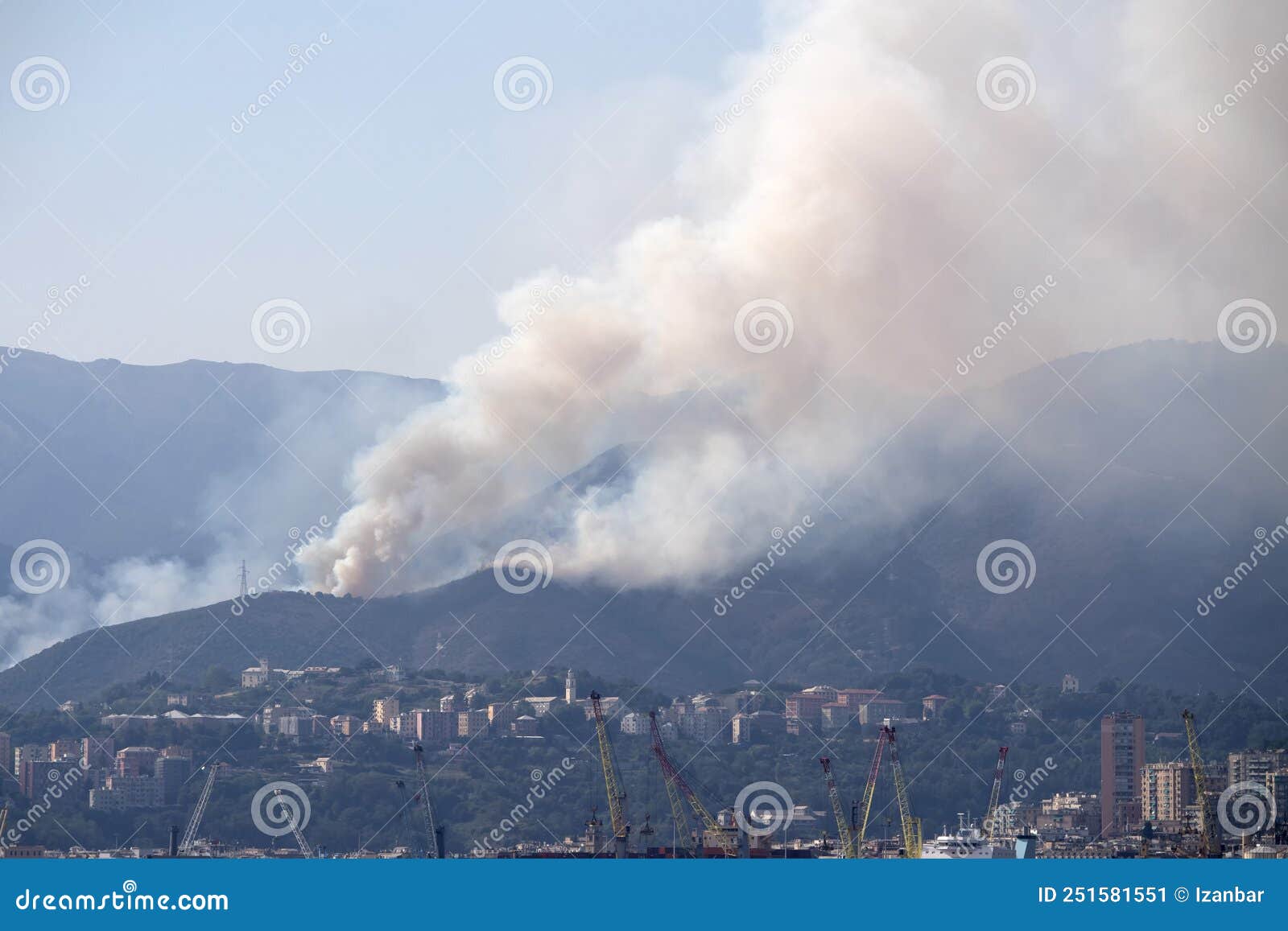 July 2022 Big Fire on Genoa Hills, Stock Image - Image of genoa, 2022: ...