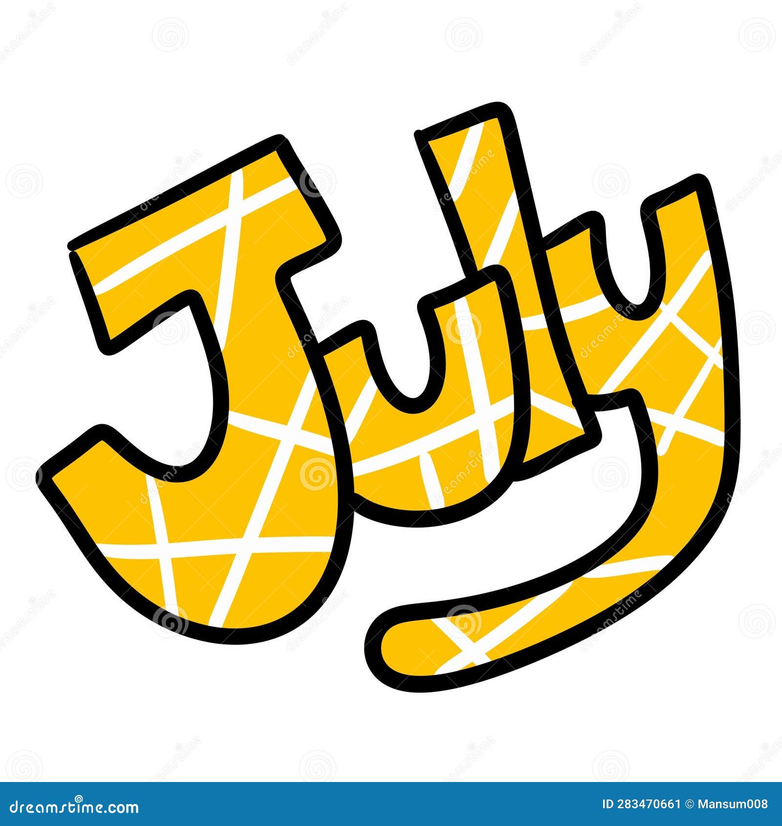 July Calendar in Cartoon Style Stock Illustration - Illustration of ...