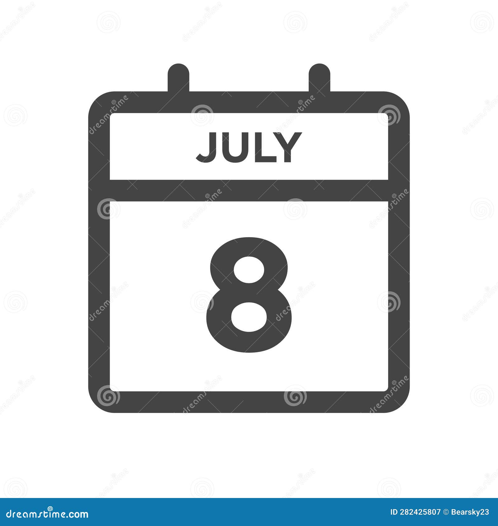 July 8 Calendar Day or Calender Date for Deadlines or Appointment Stock ...