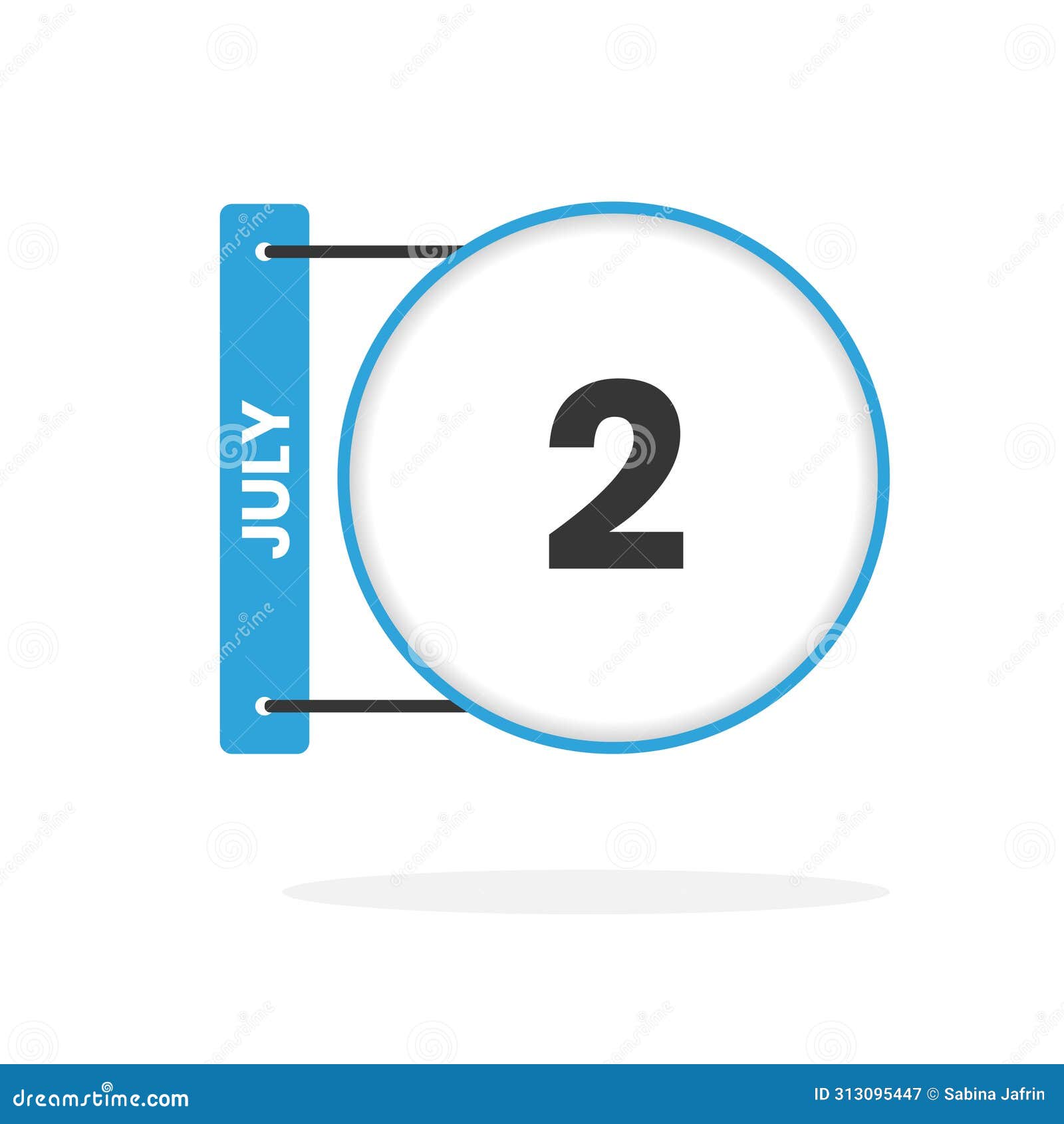 July 2 Calendar Icon. Date, Month Calendar Icon Vector Illustration ...