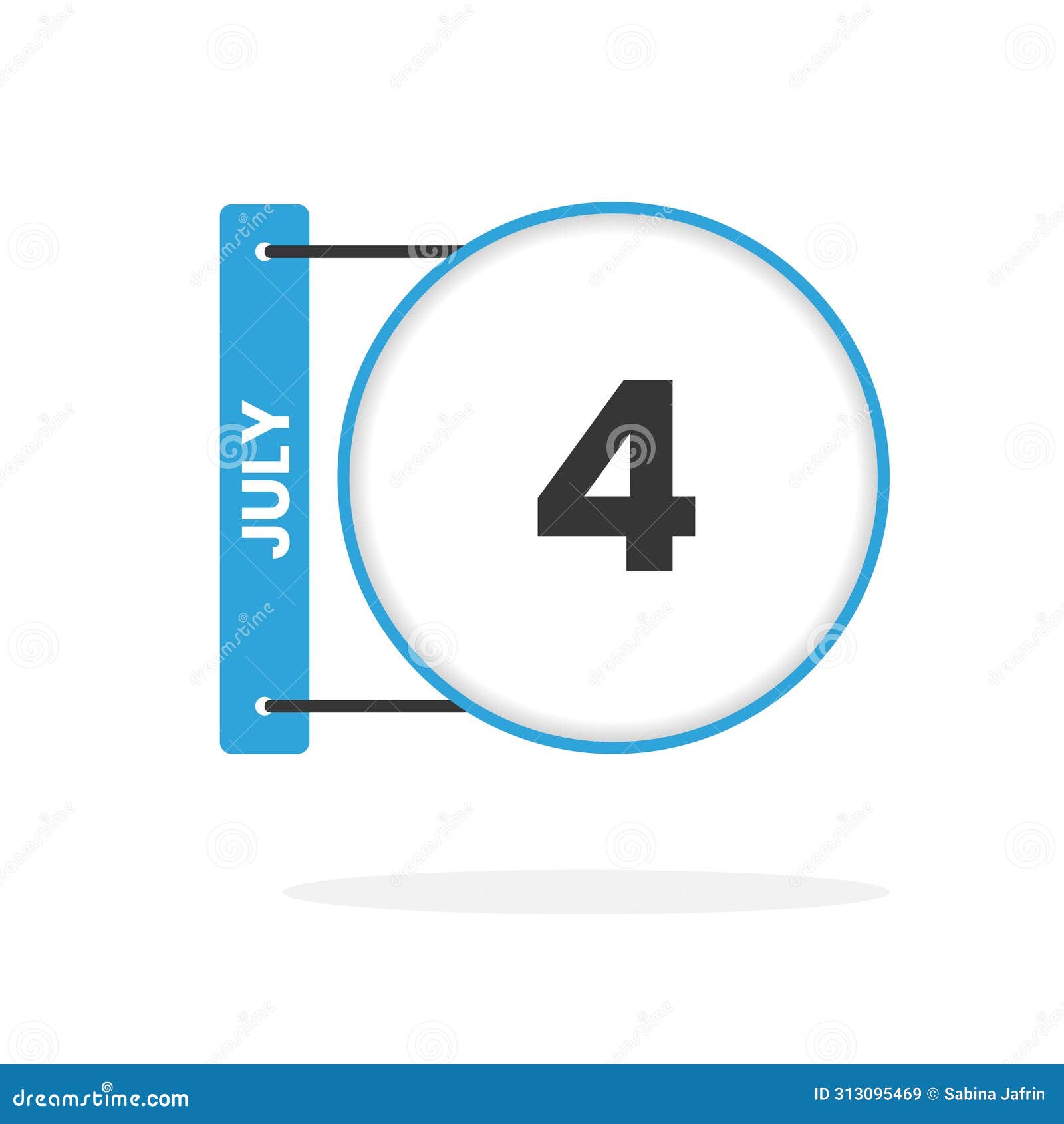 July 4 Calendar Icon. Date, Month Calendar Icon Vector Illustration ...