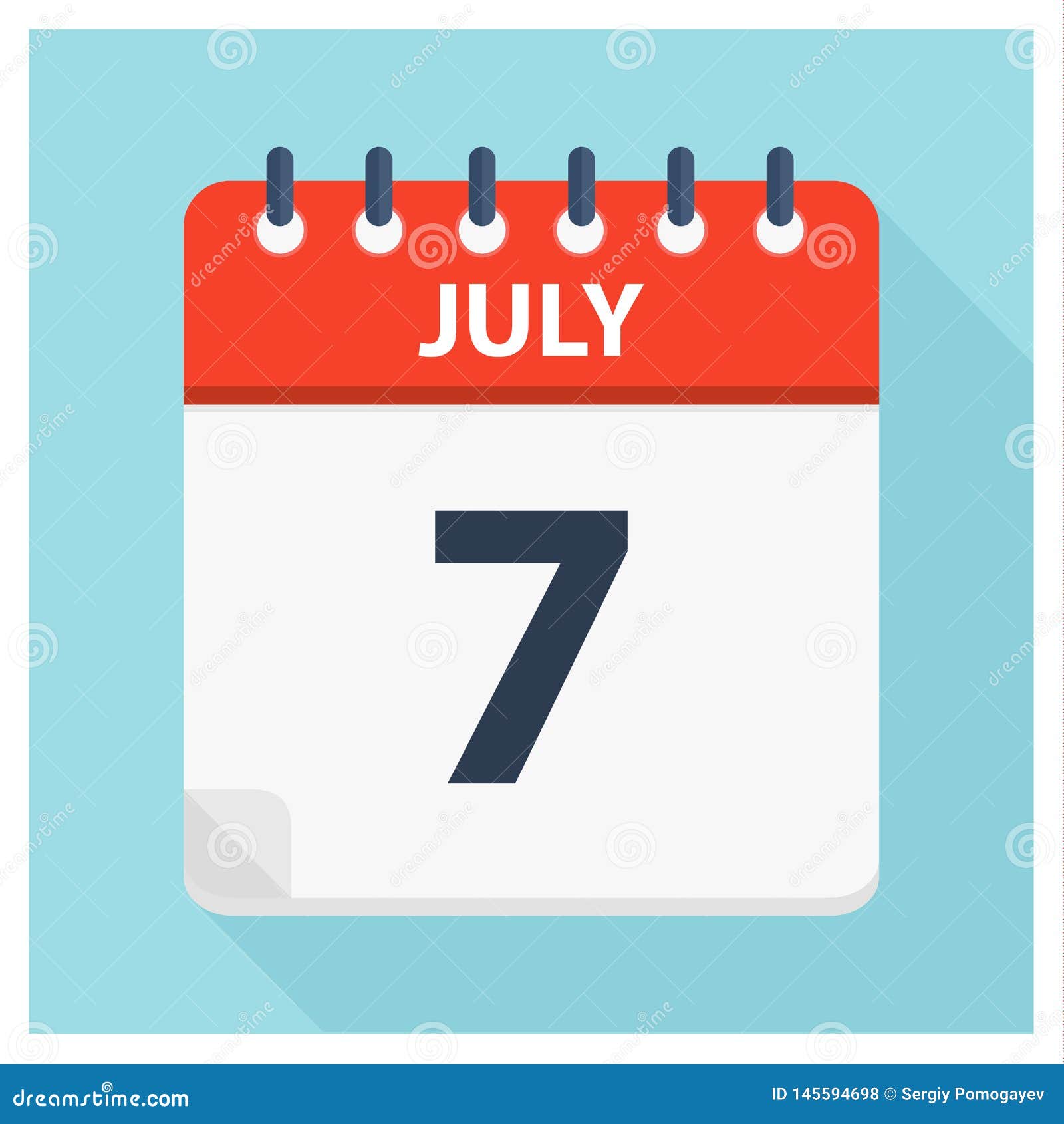 July 7 - Calendar Icon - Calendar Design Template Stock Illustration ...