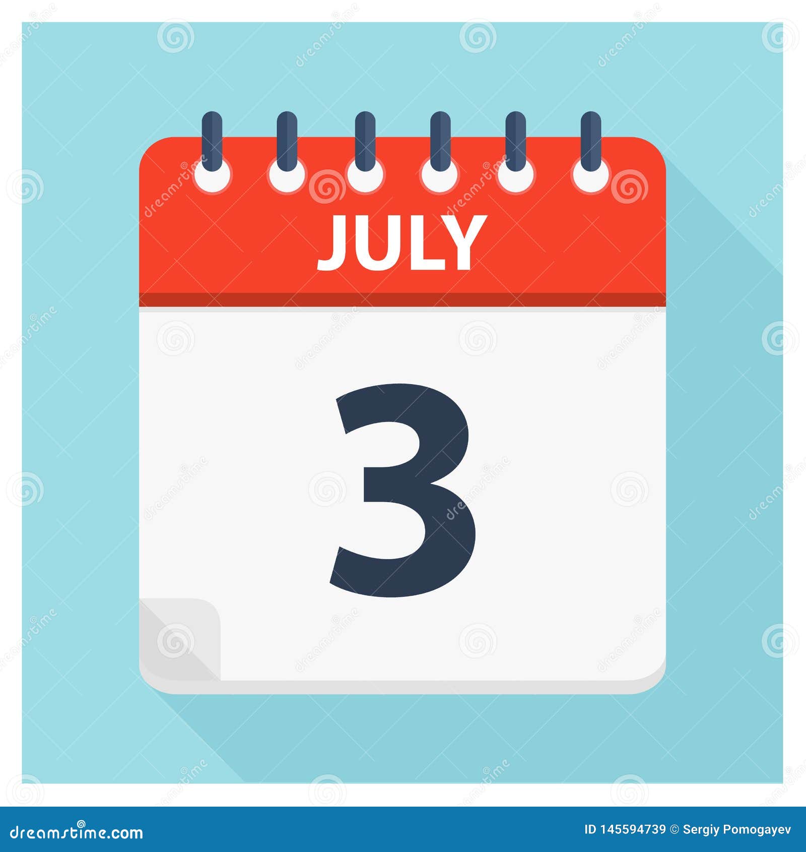July 3 - Calendar Icon - Calendar Design Template Stock Illustration ...