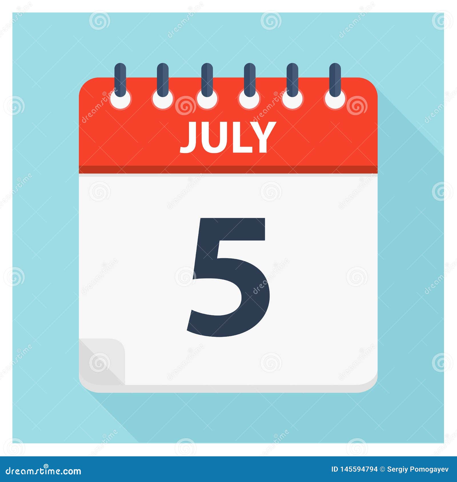 July 5 - Calendar Icon - Calendar Design Template Stock Illustration ...