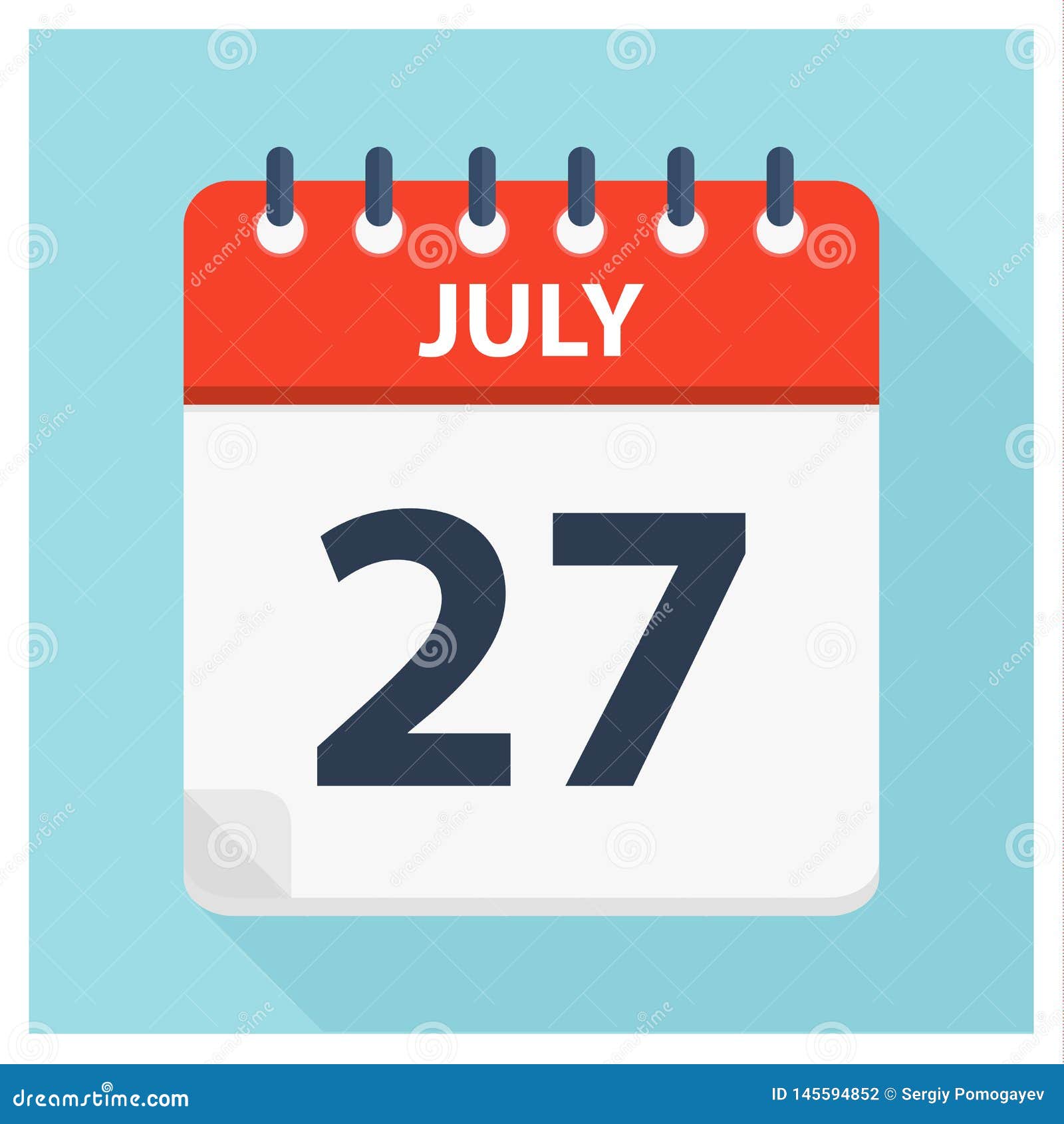 July 27 - Calendar Icon - Calendar Design Template Stock Illustration ...