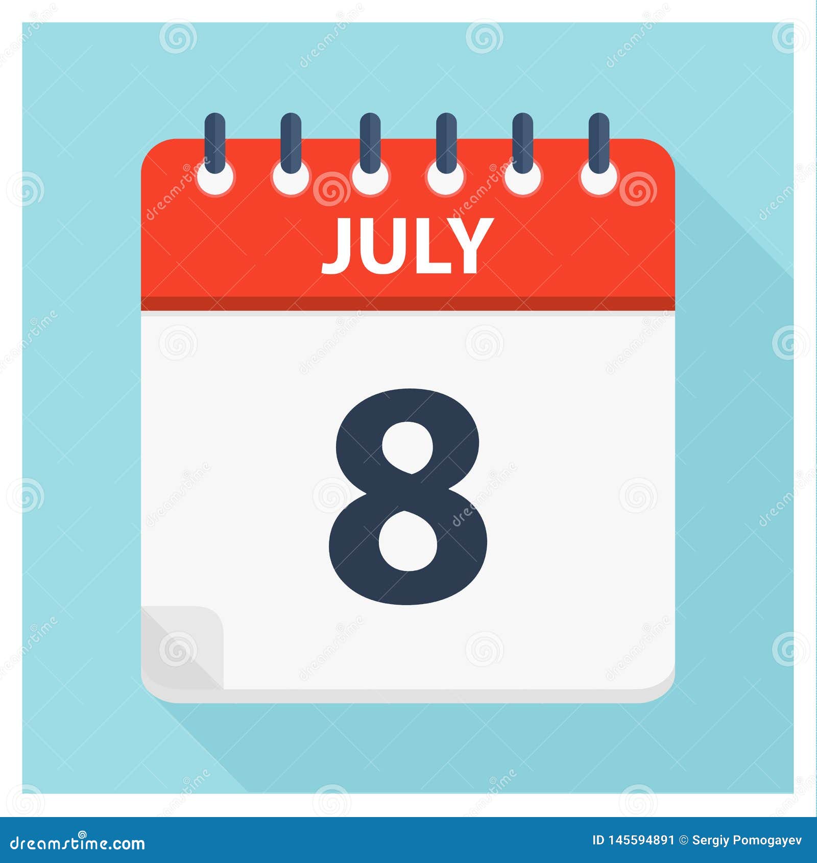 July 8 - Calendar Icon - Calendar Design Template Stock Illustration ...