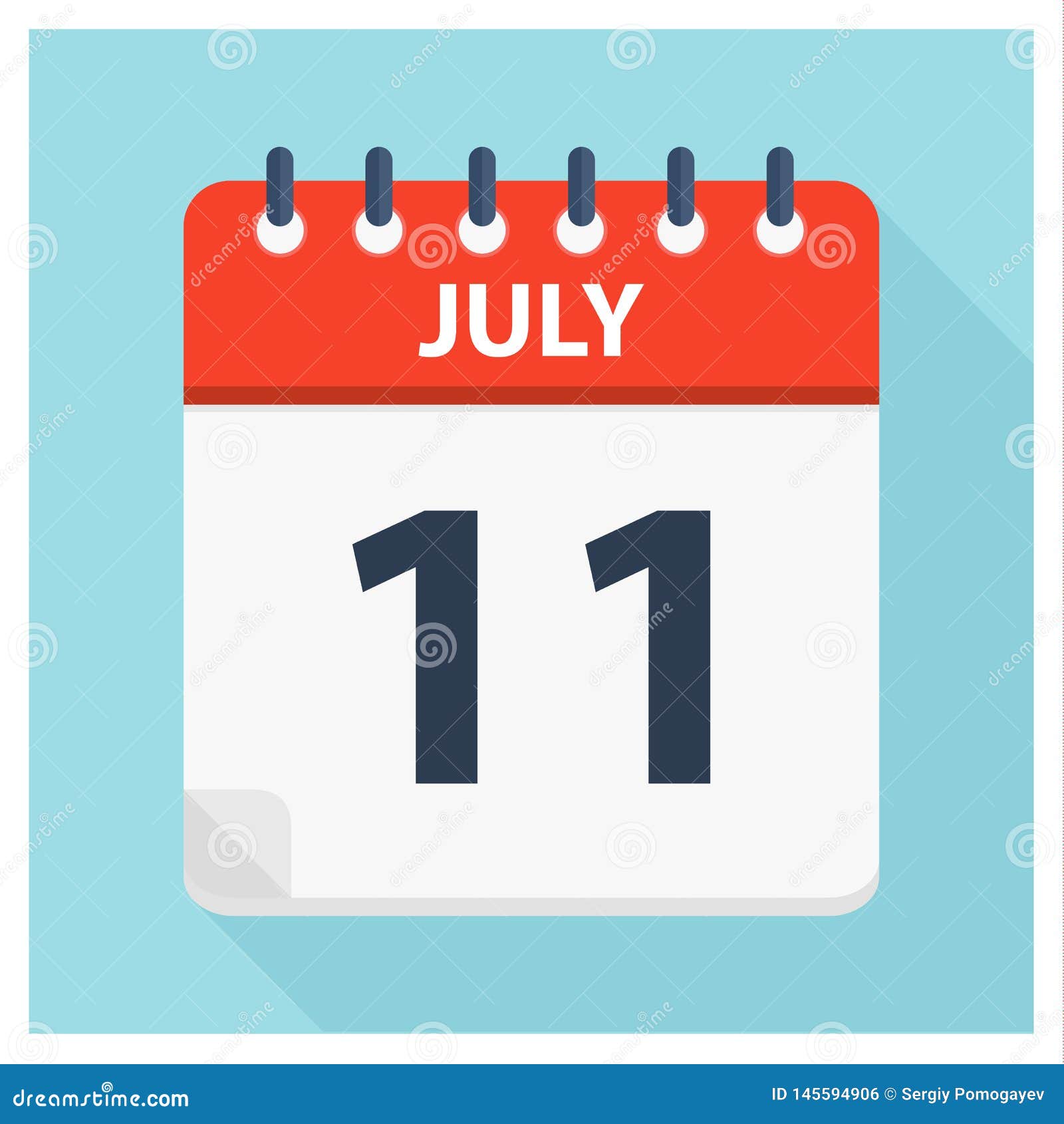 July 11 - Calendar Icon - Calendar Design Template Stock Illustration ...
