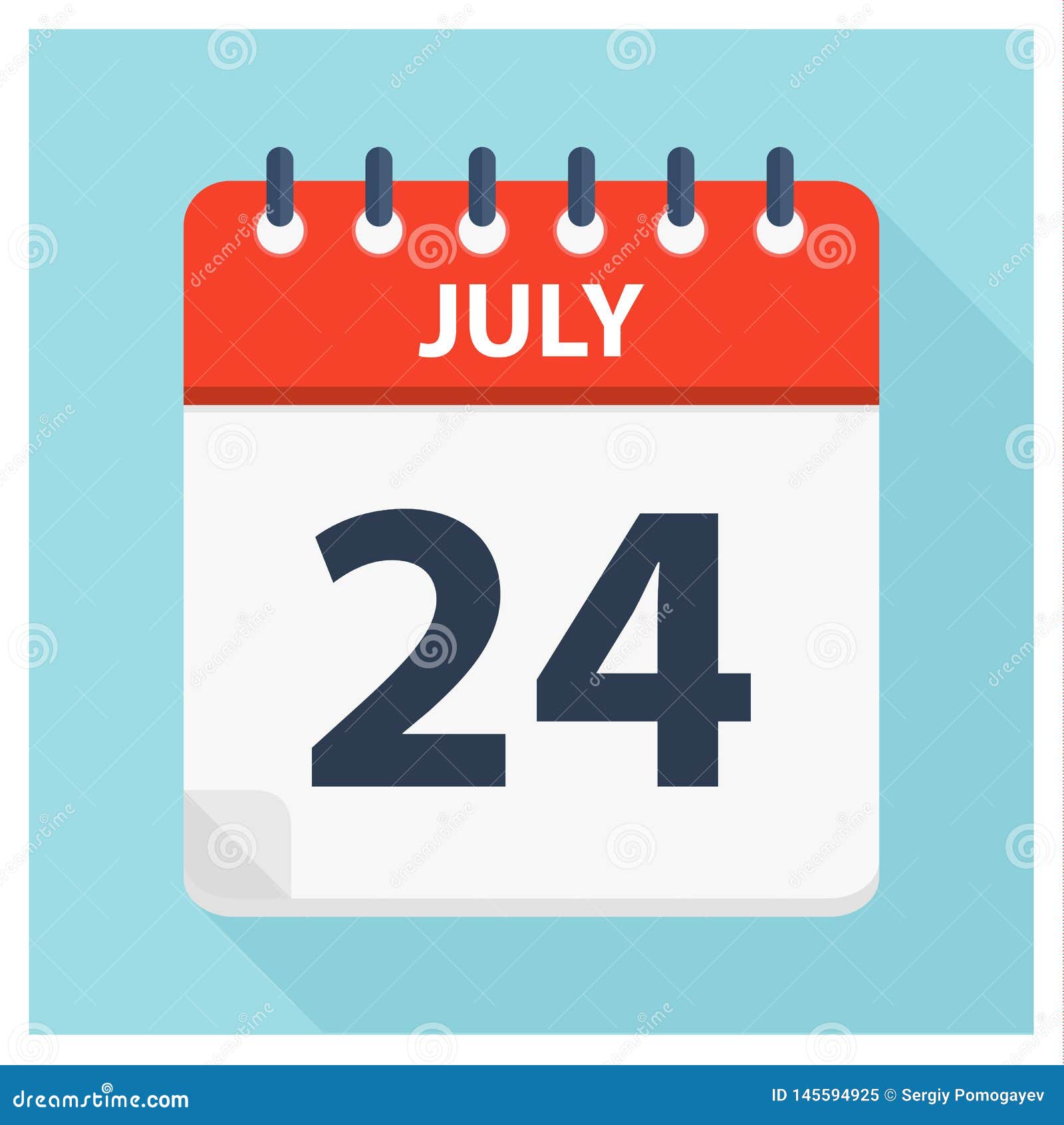 July 24 - Calendar Icon - Calendar Design Template Stock Illustration ...