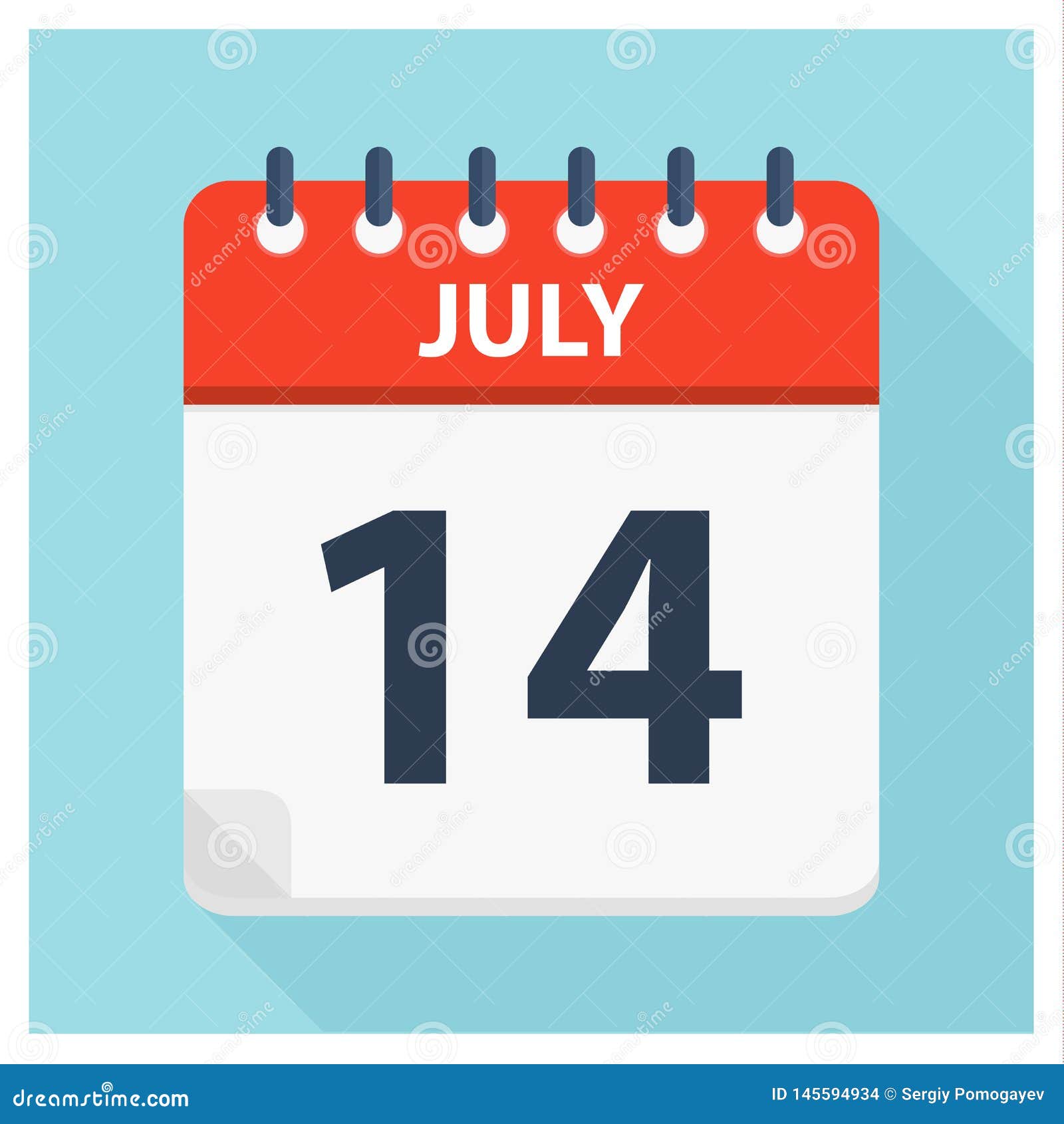 July 14 - Calendar Icon - Calendar Design Template Stock Illustration ...