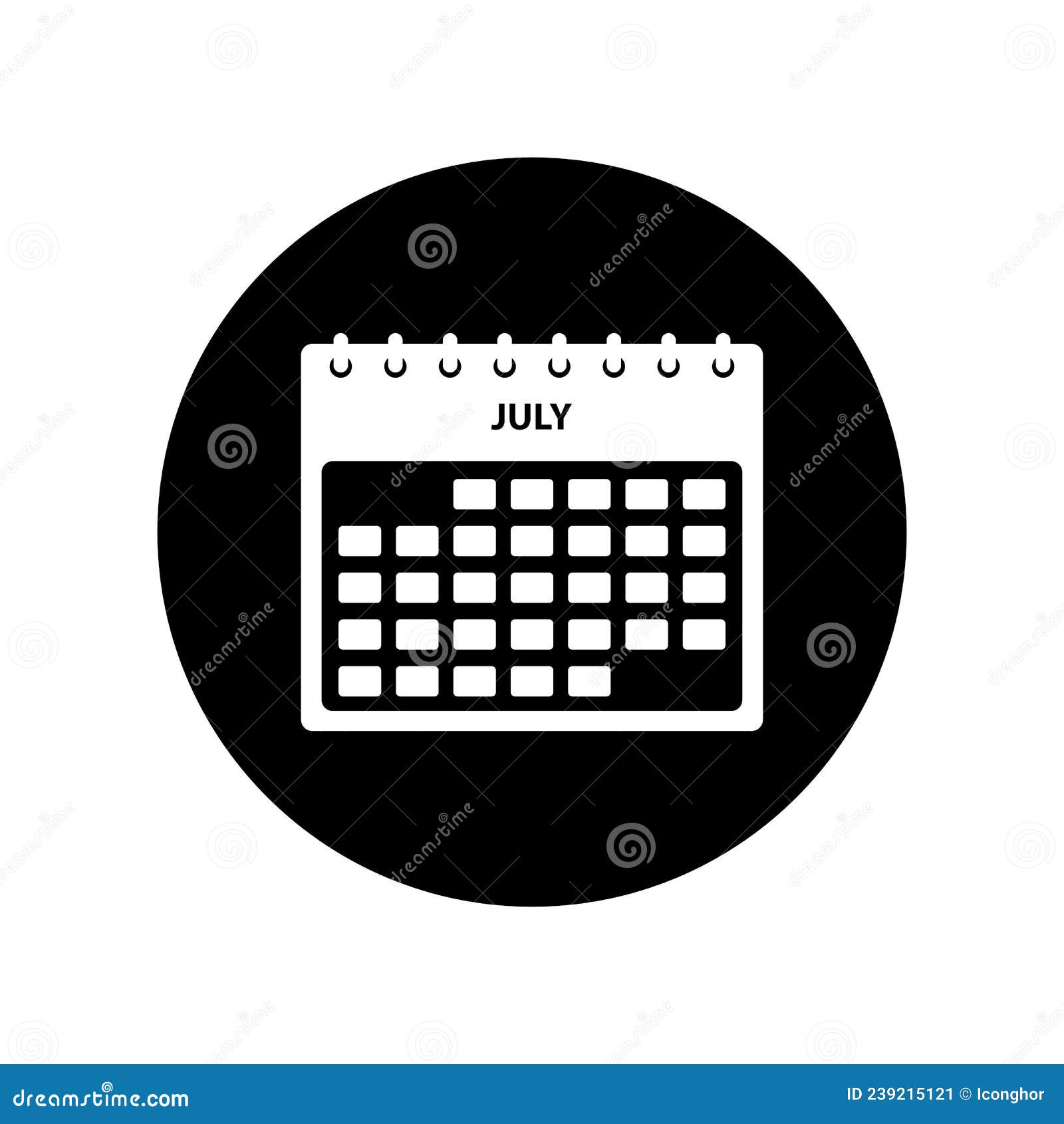 July Calendar Icon. stock vector. Illustration of calendar - 239215121