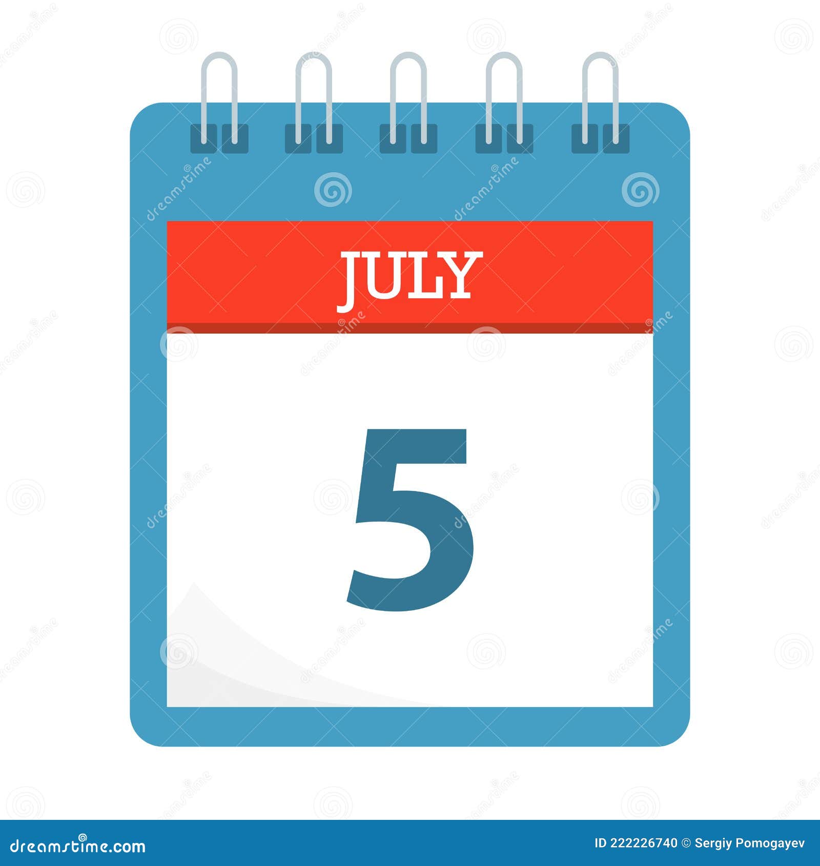 July 6 - Calendar Icon - Calendar Template Stock Vector - Illustration ...