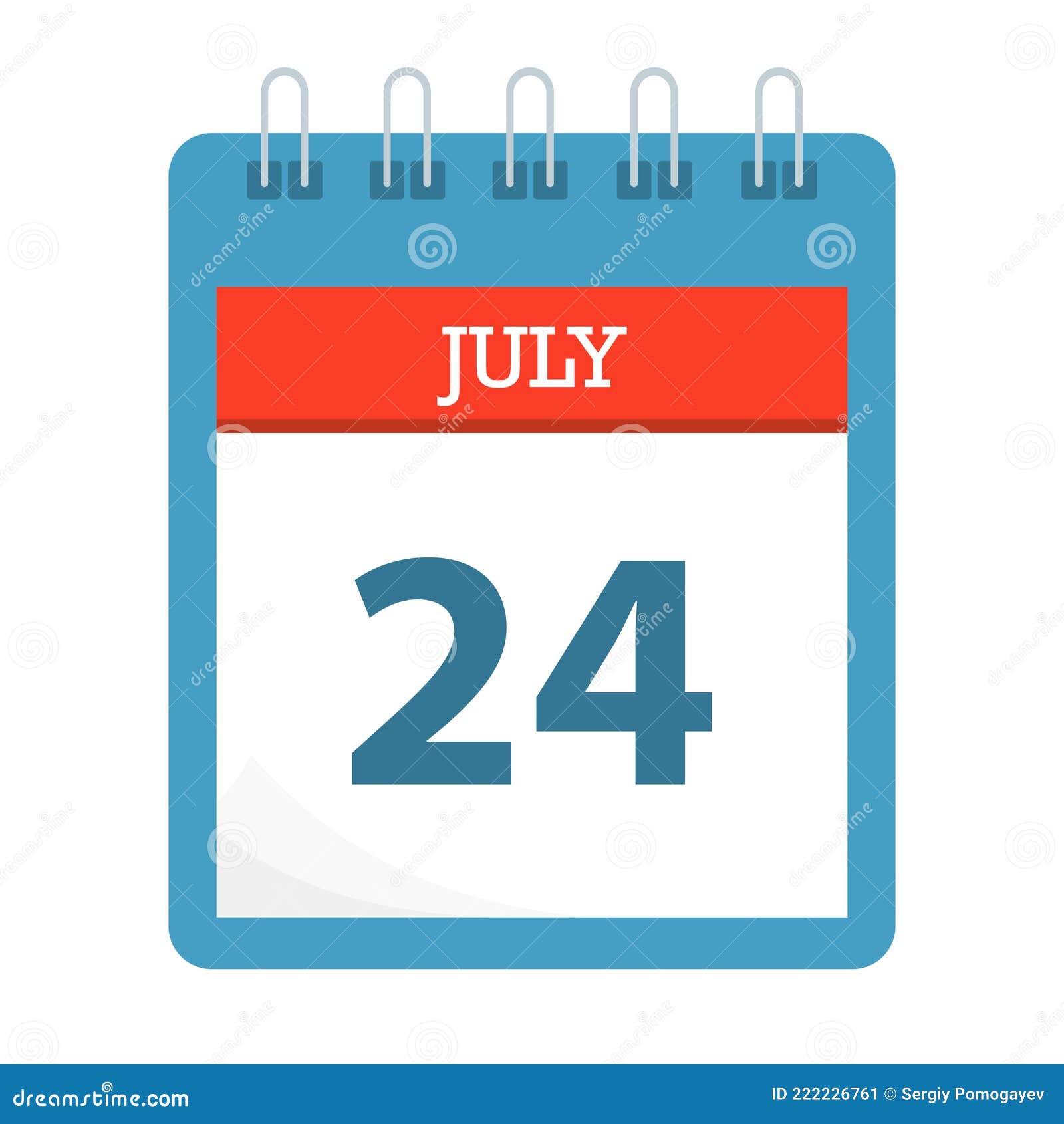 July 24 - Calendar Icon - Calendar Template Stock Vector - Illustration ...