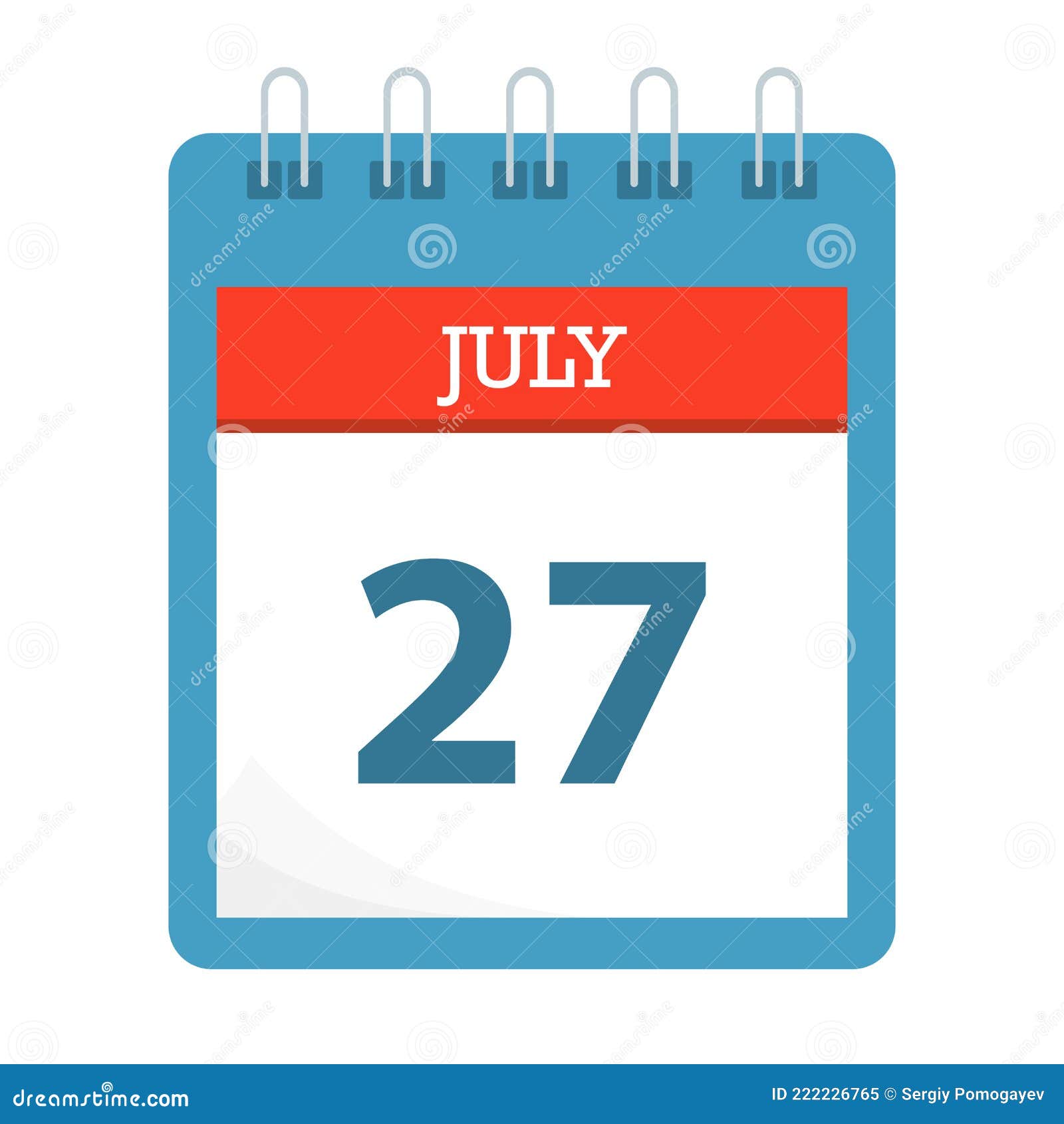 July 27 - Calendar Icon - Calendar Template Stock Vector - Illustration ...