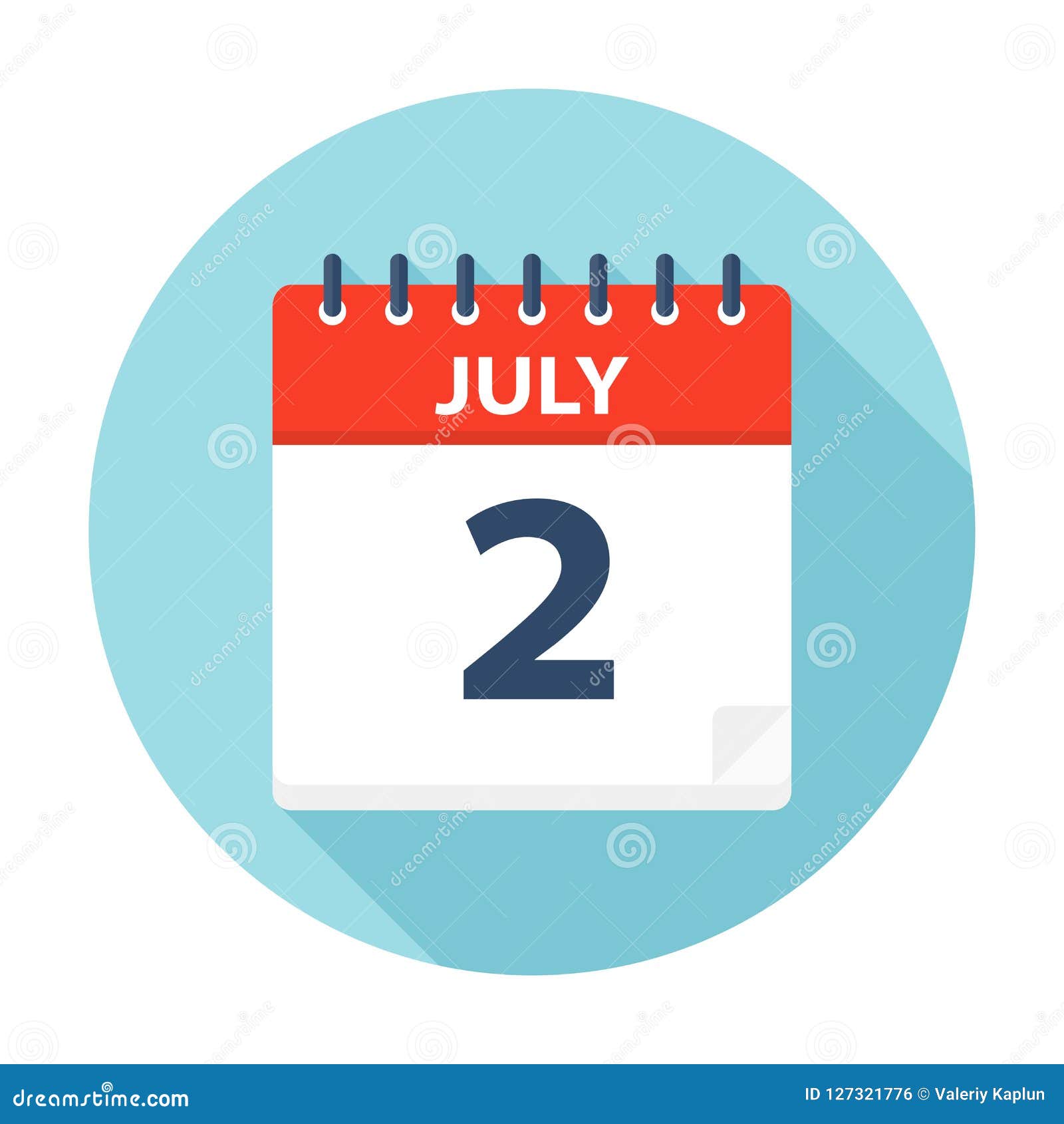 July 2 - Calendar Icon stock illustration. Illustration of isolated ...