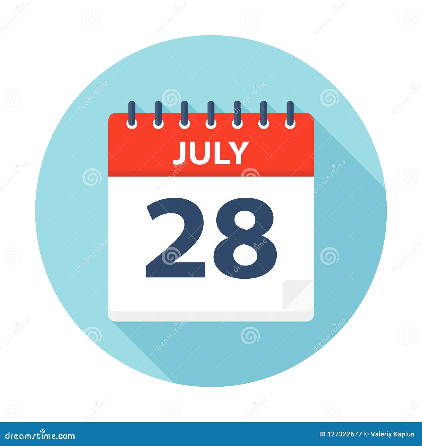 July 28 - Calendar Icon stock illustration. Illustration of month ...
