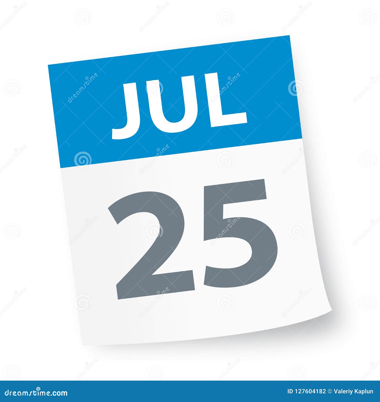 July 25 - Calendar Icon stock illustration. Illustration of page ...