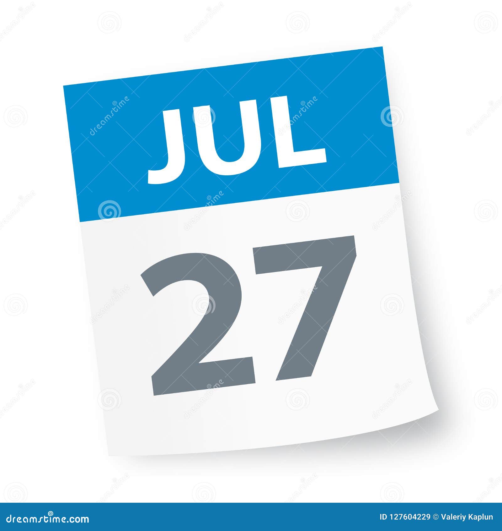 July 27 - Calendar Icon stock illustration. Illustration of scheduler ...