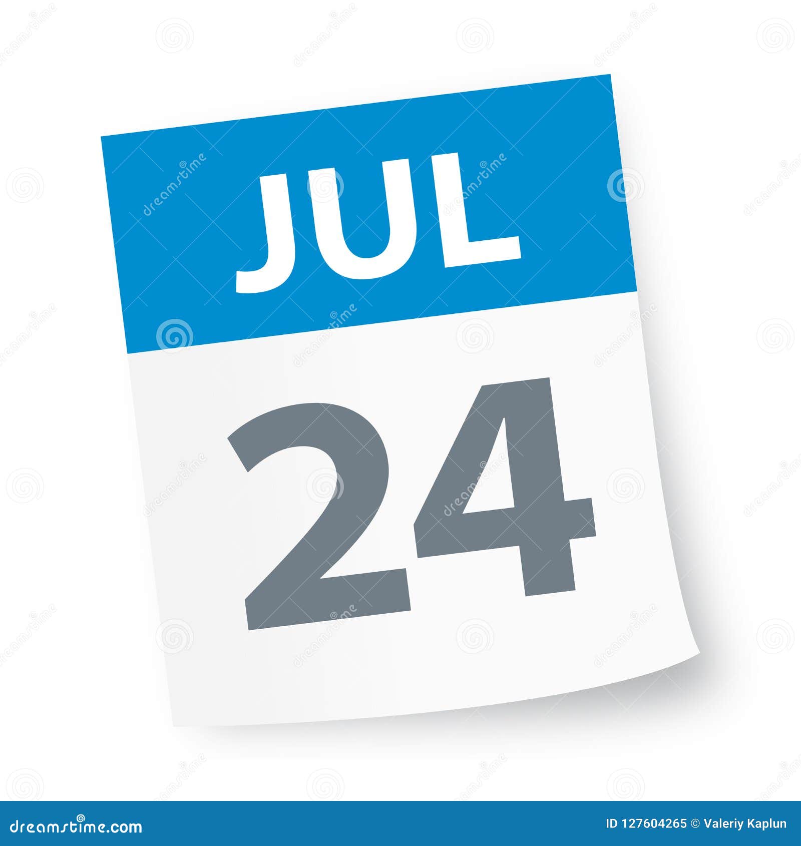 July 24 - Calendar Icon stock illustration. Illustration of flat ...