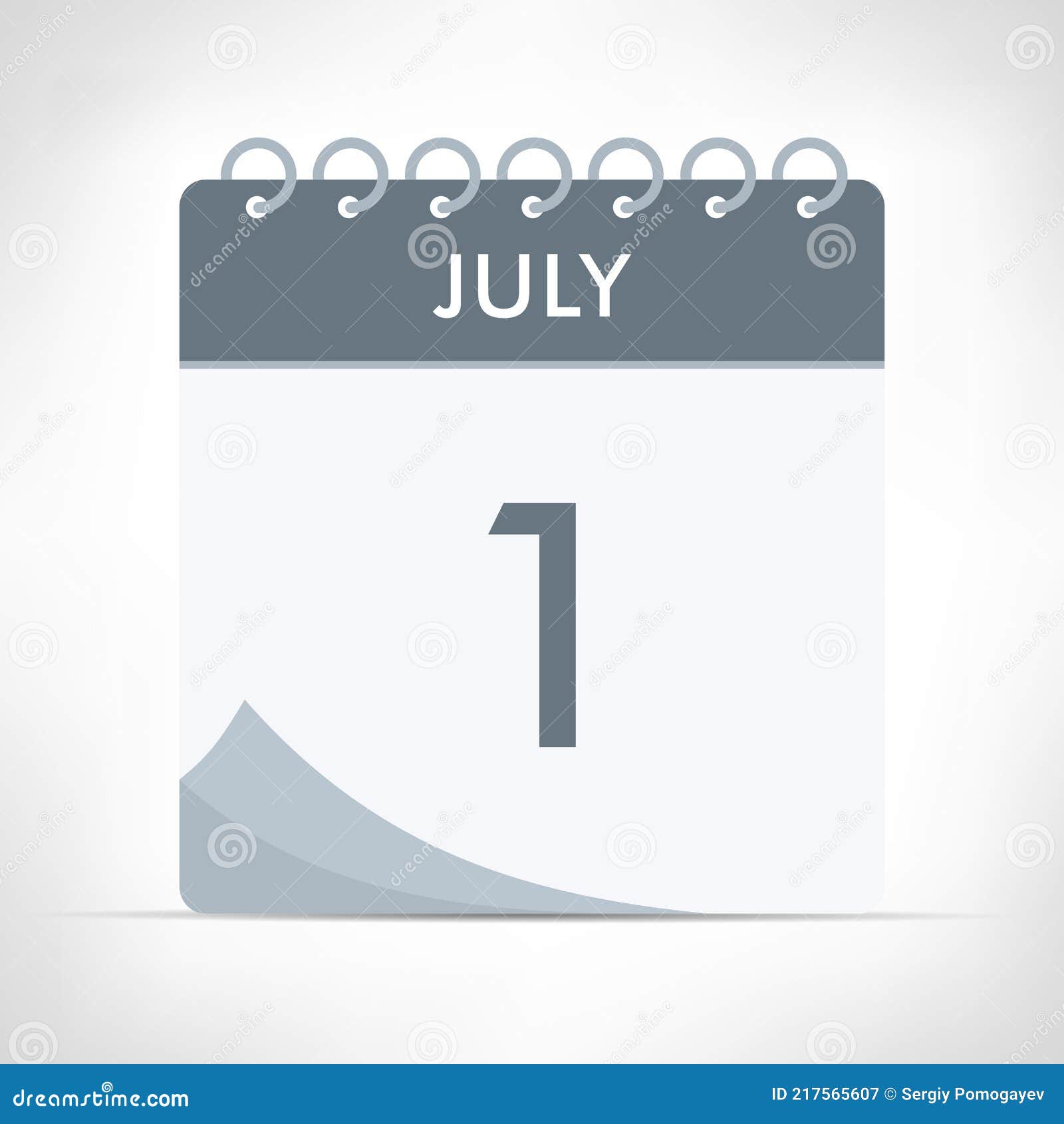 July 1 - Calendar Icon stock vector. Illustration of vector - 217565607
