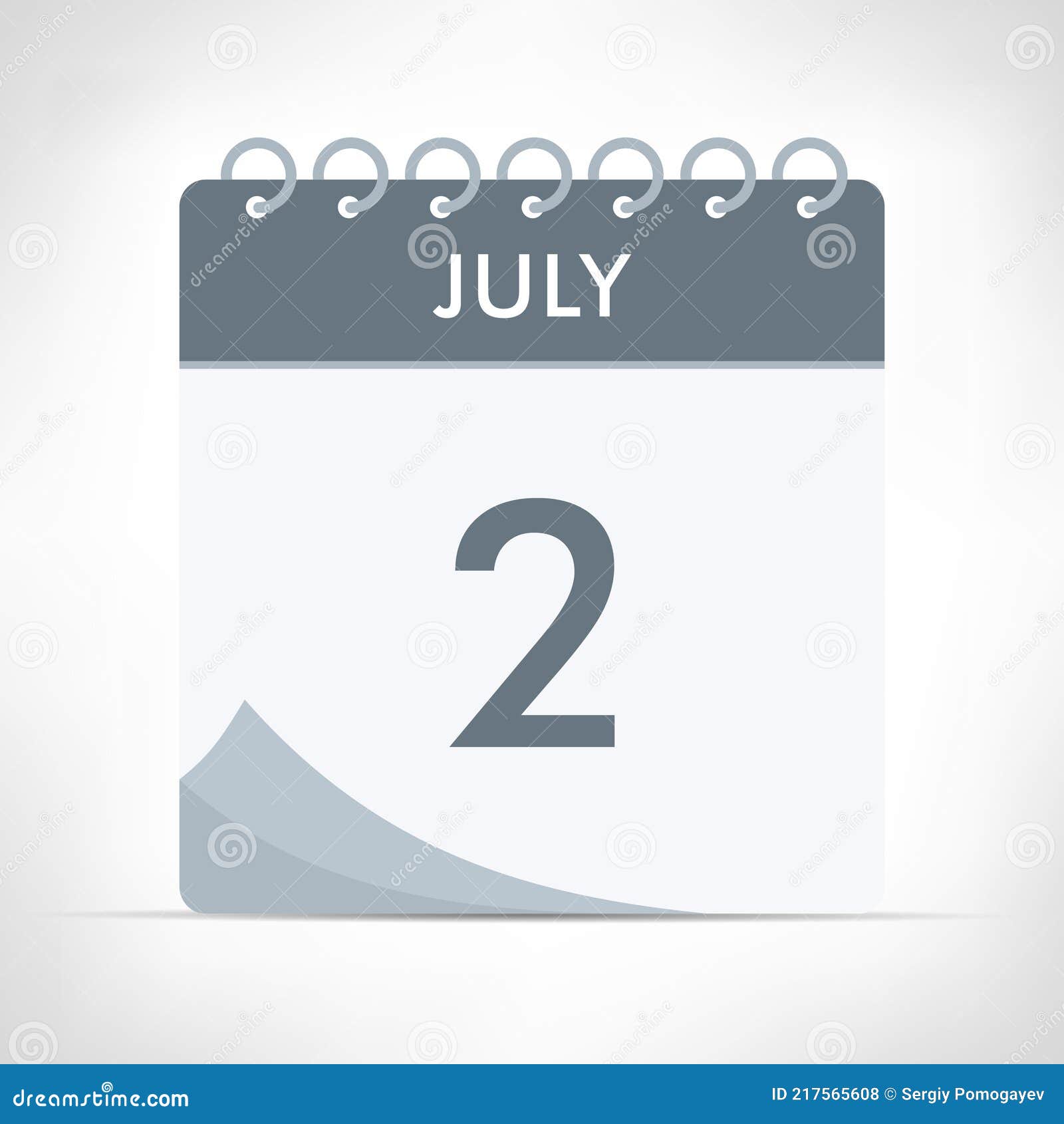 July 2 - Calendar Icon stock vector. Illustration of time - 217565608