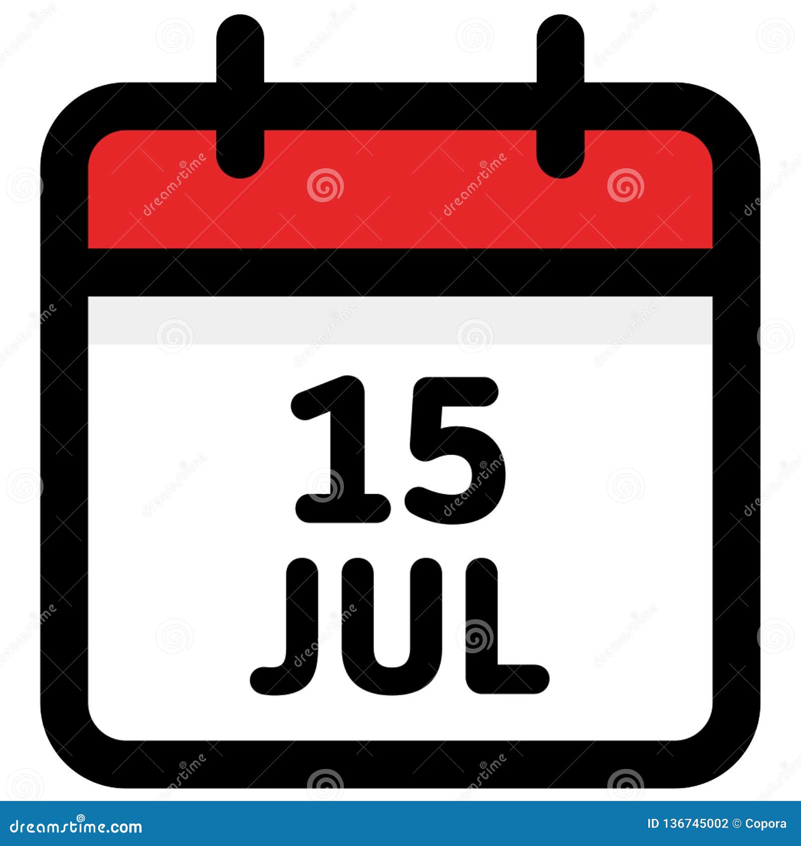 15. July - Calendar Icon - Vector Illustration Stock Vector ...