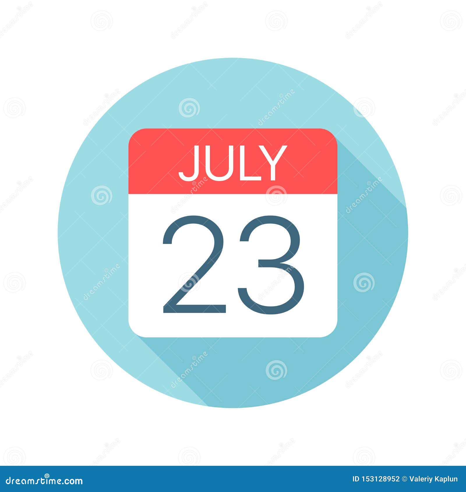 July 23 - Calendar Icon. Vector Illustration of One Day of Month Stock ...