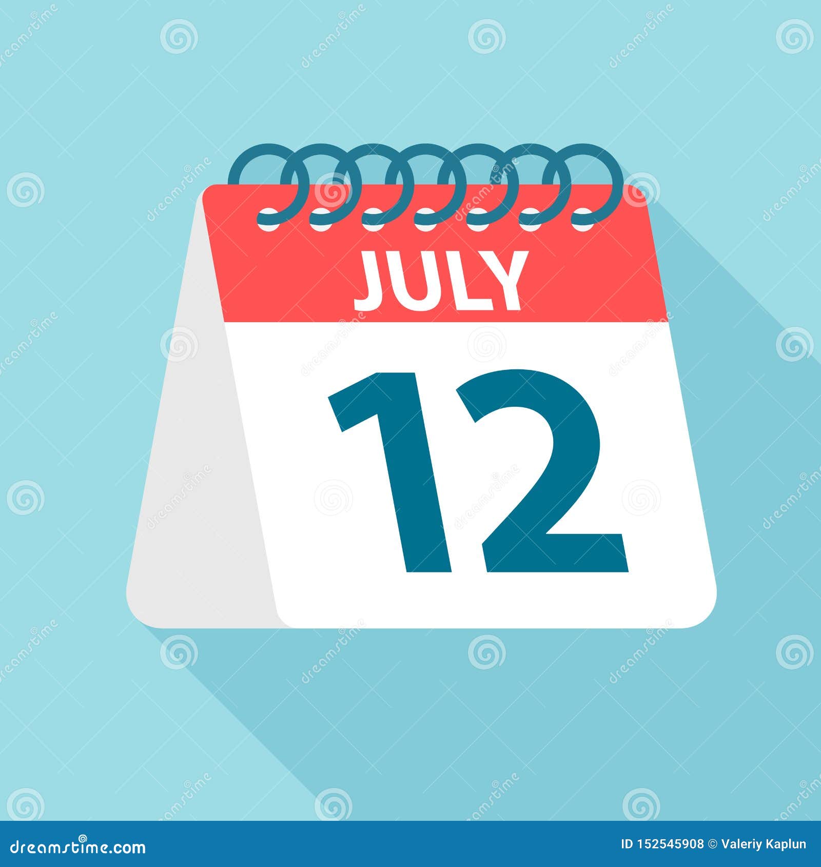 July 12 - Calendar Icon. Vector Illustration of One Day of Month ...