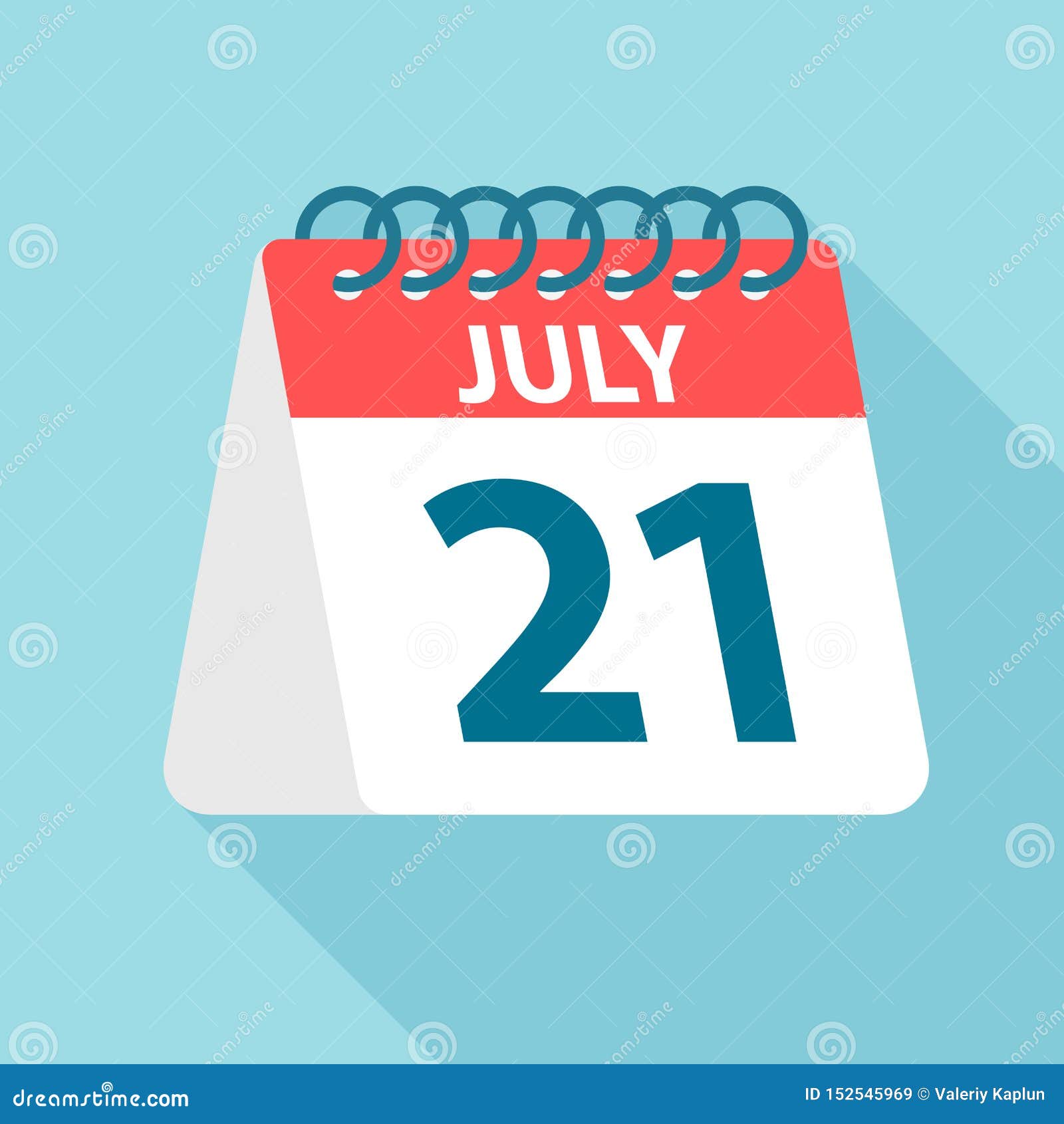 July 21 - Calendar Icon. Vector Illustration of One Day of Month ...