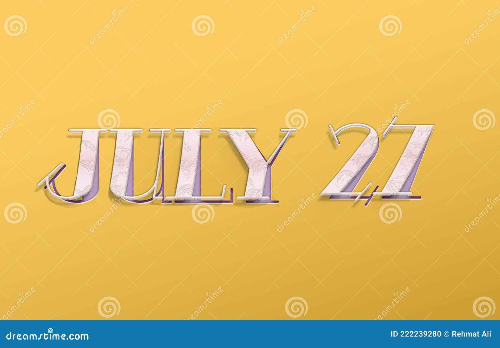 27 July, Calendar Icon. on Yellow Background Stock Illustration ...
