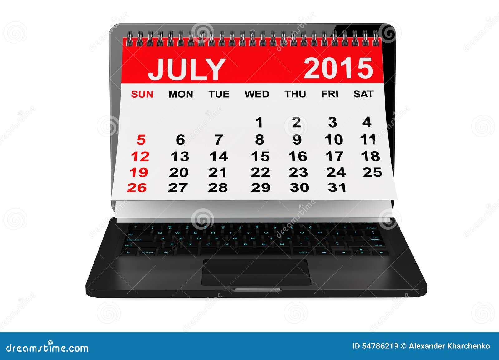 July Calendar Over Laptop Screen Stock Illustrations – 8 July Calendar ...