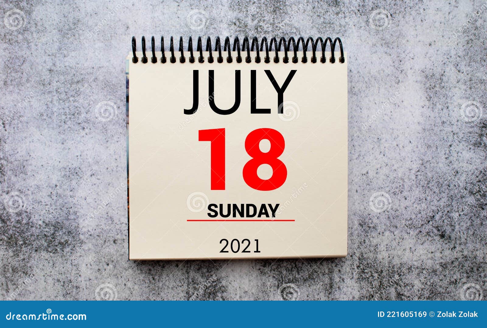 July 18 Calendar. Part of a Set. Concept Stock Image - Image of paper ...