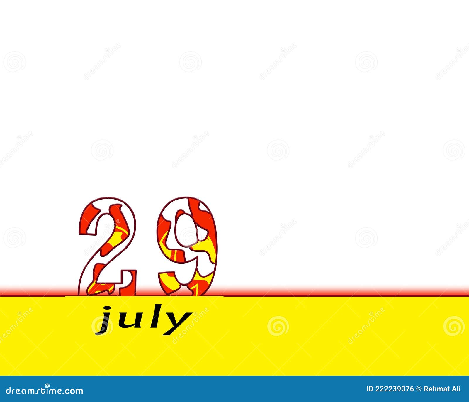 July 29, Calendar on White and Yellow Background Stock Illustration ...