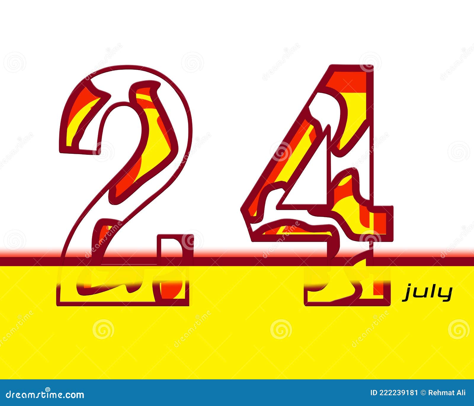 July 24, Calendar on White and Yellow Background Stock Illustration ...