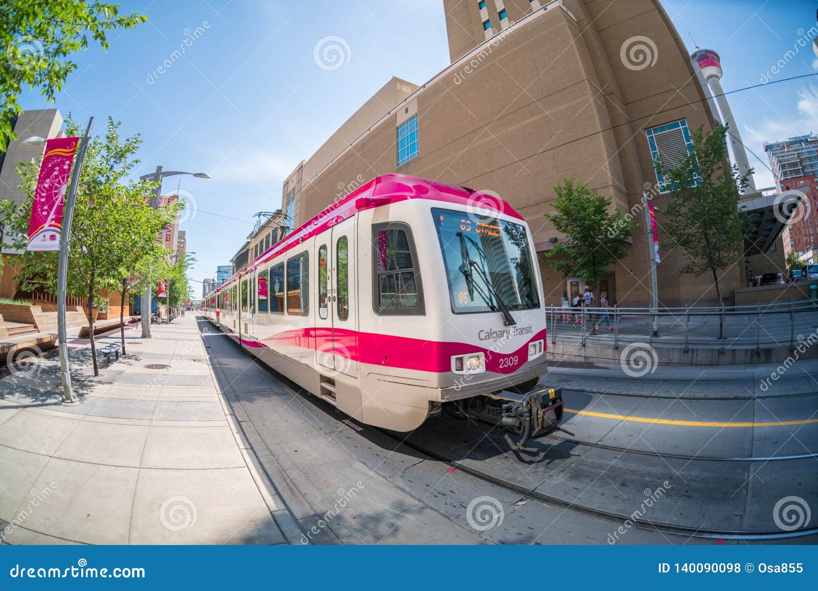 July 1 2016 Calgary, Alberta - Canada - Calgary Transit Train Pulling ...